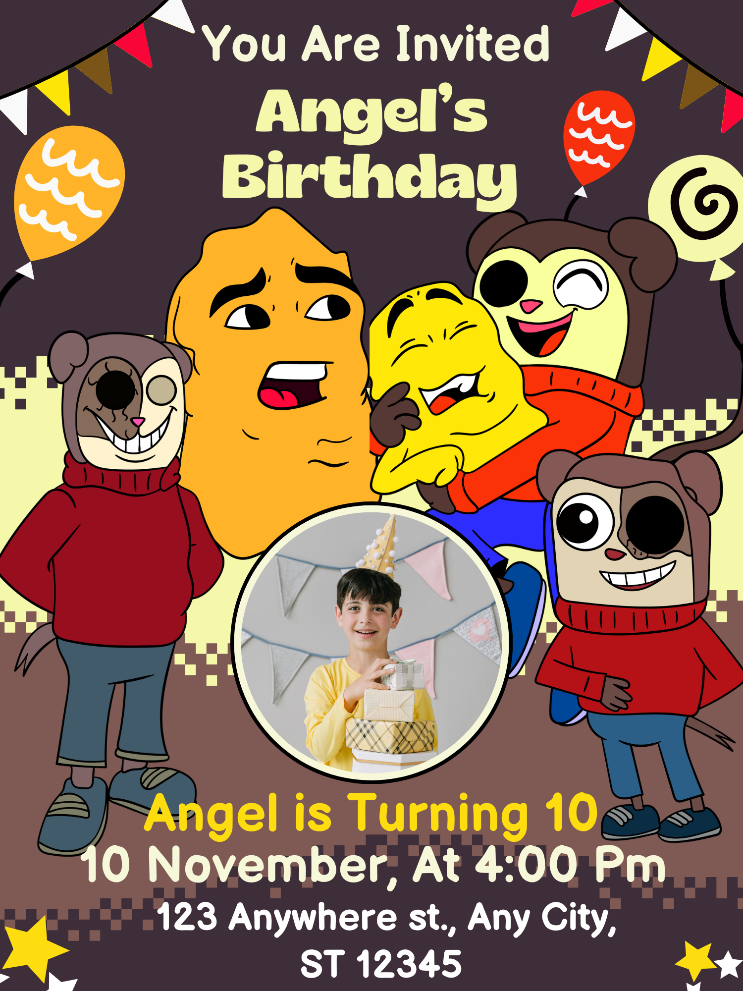 Editable Canva Birthday Invitation Max The Monkey, Max The M | Inspire ...