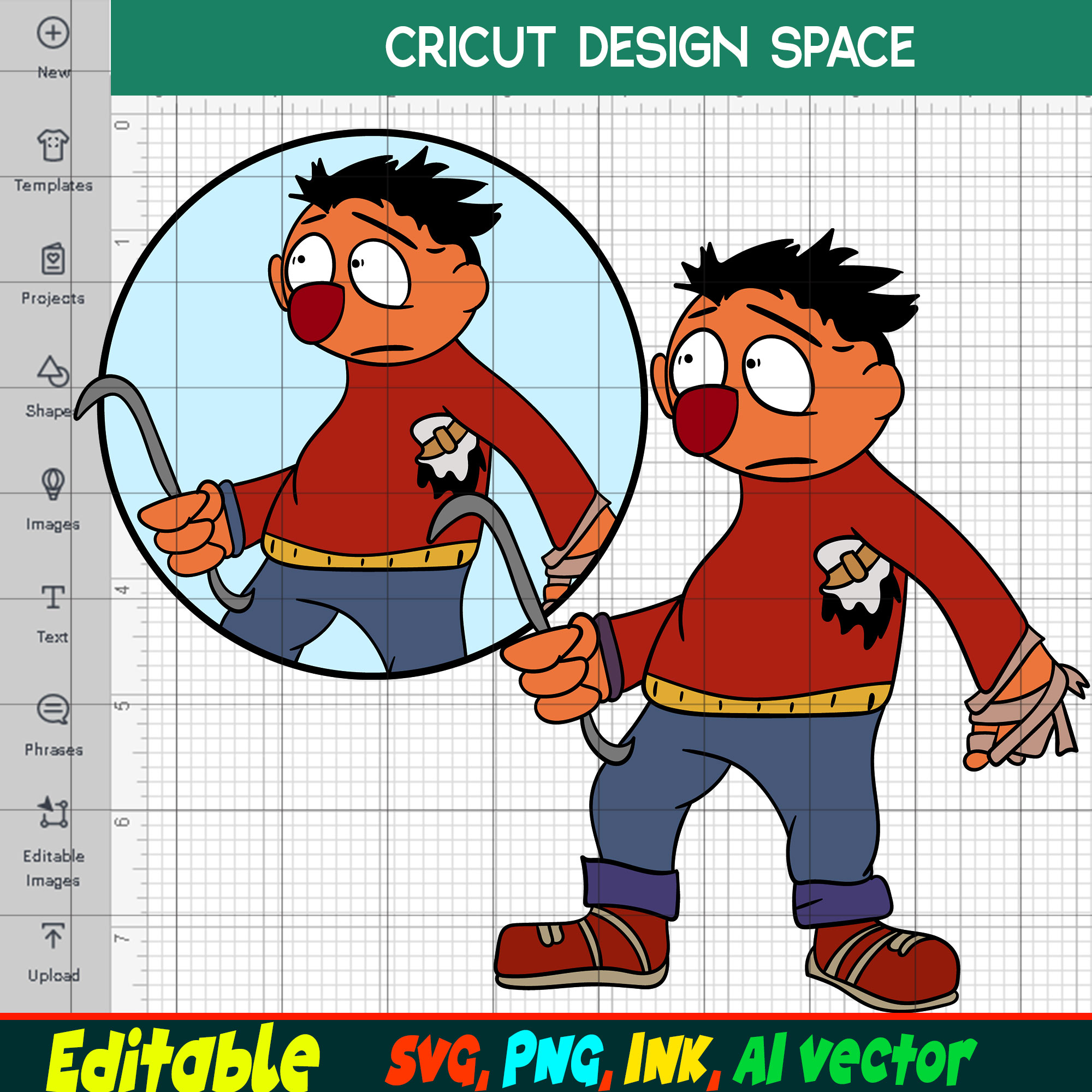 Editable FNF Ernie SVG,FNF Ernie PNG, Coloring pages vinyl t | Inspire ...