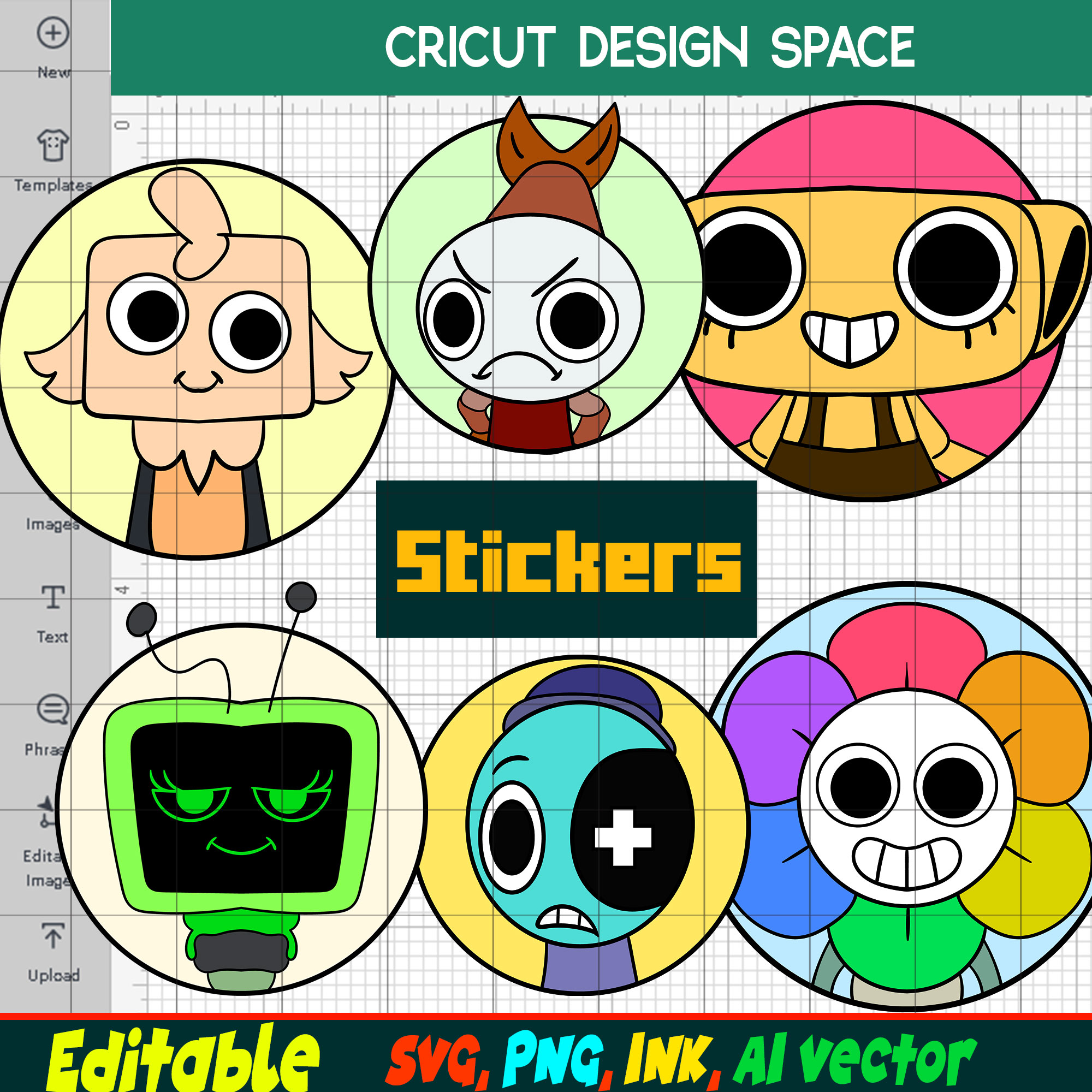 Editable Stickers Cut file Project Dandy's World,Astro,Dandy | Inspire ...