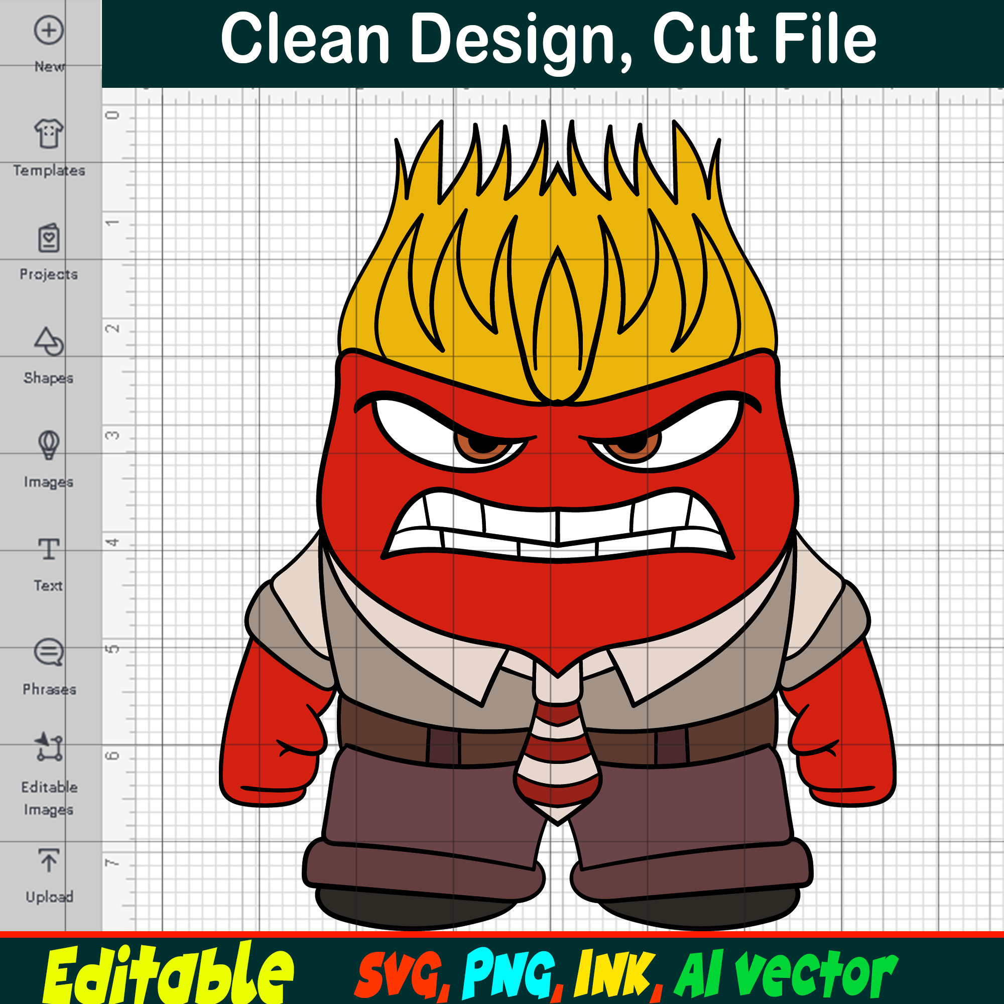 Inside out 2 Anger SVG, Anger Sticker Png Printable, Colorin | Inspire ...