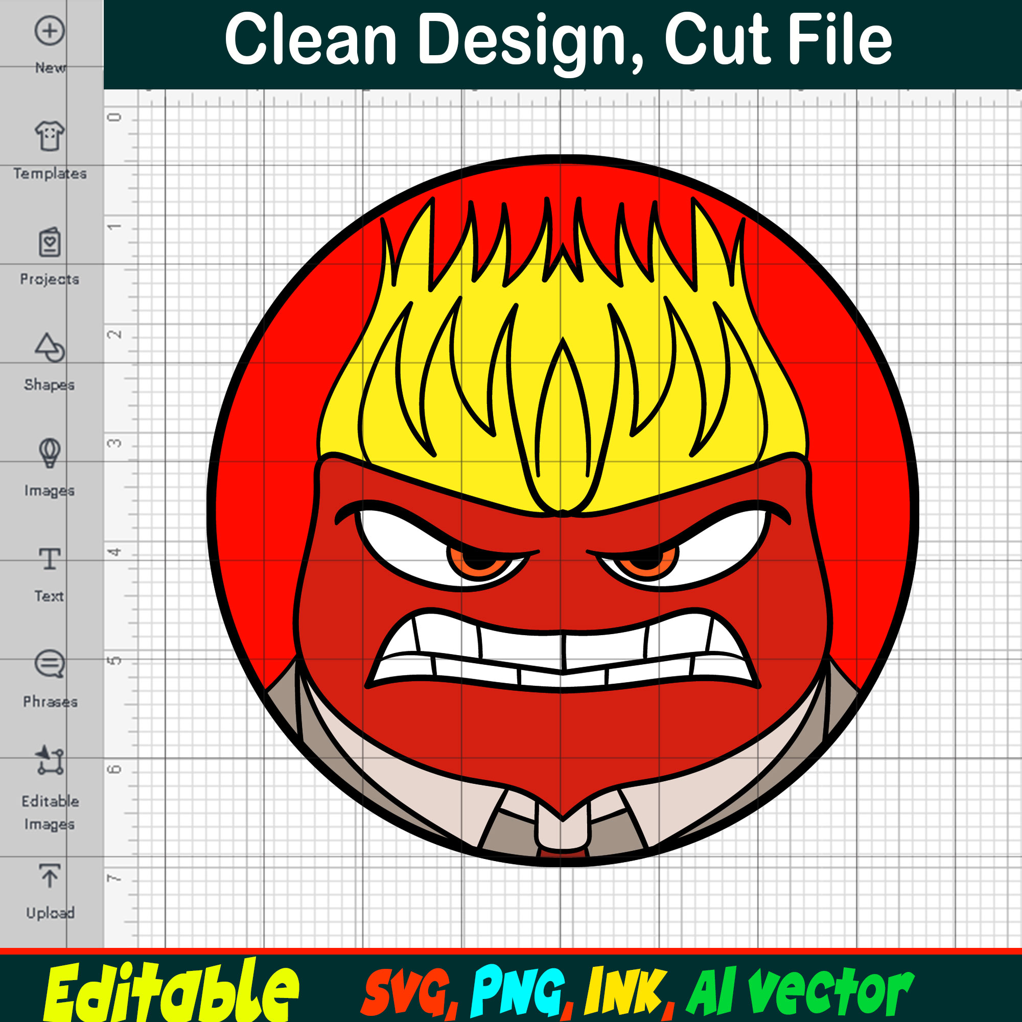 Inside out 2 Anger Sticker SVG, Anger Sticker Png Printable, | Inspire ...
