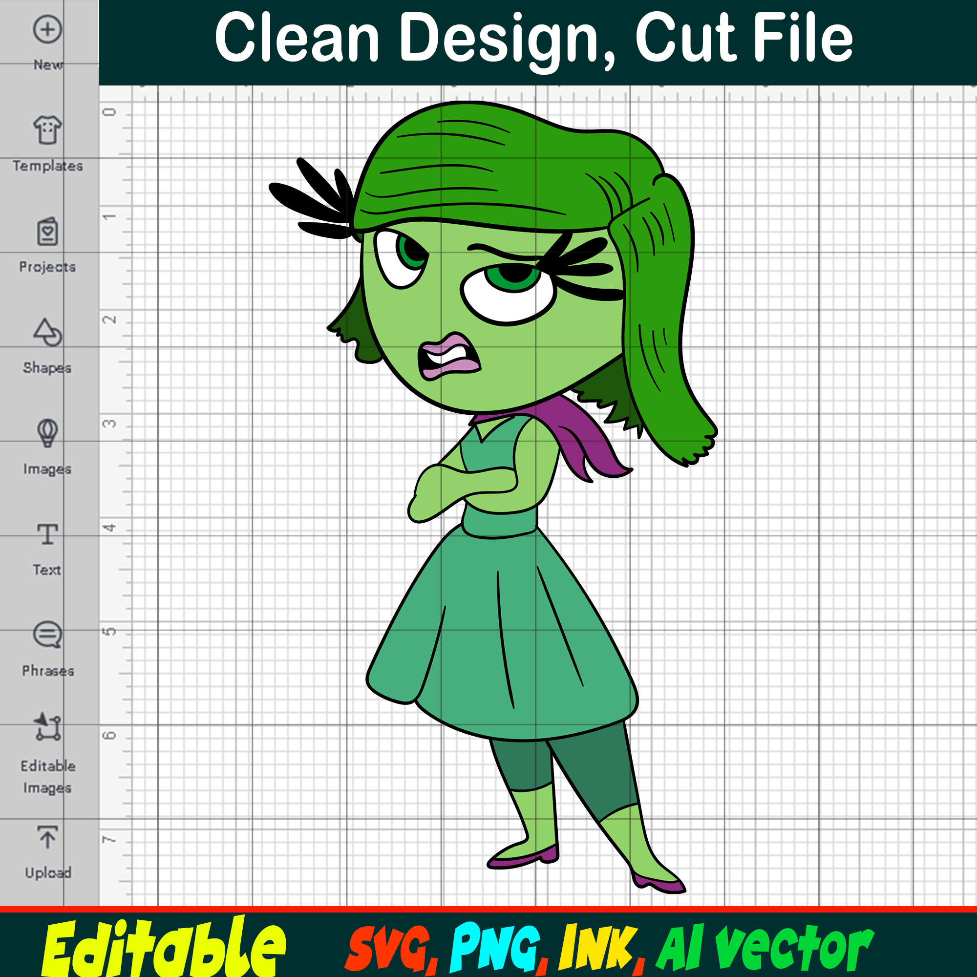 Inside out 2 Disgust SVG,Disgust Sticker Png Printable, Colo | Inspire ...