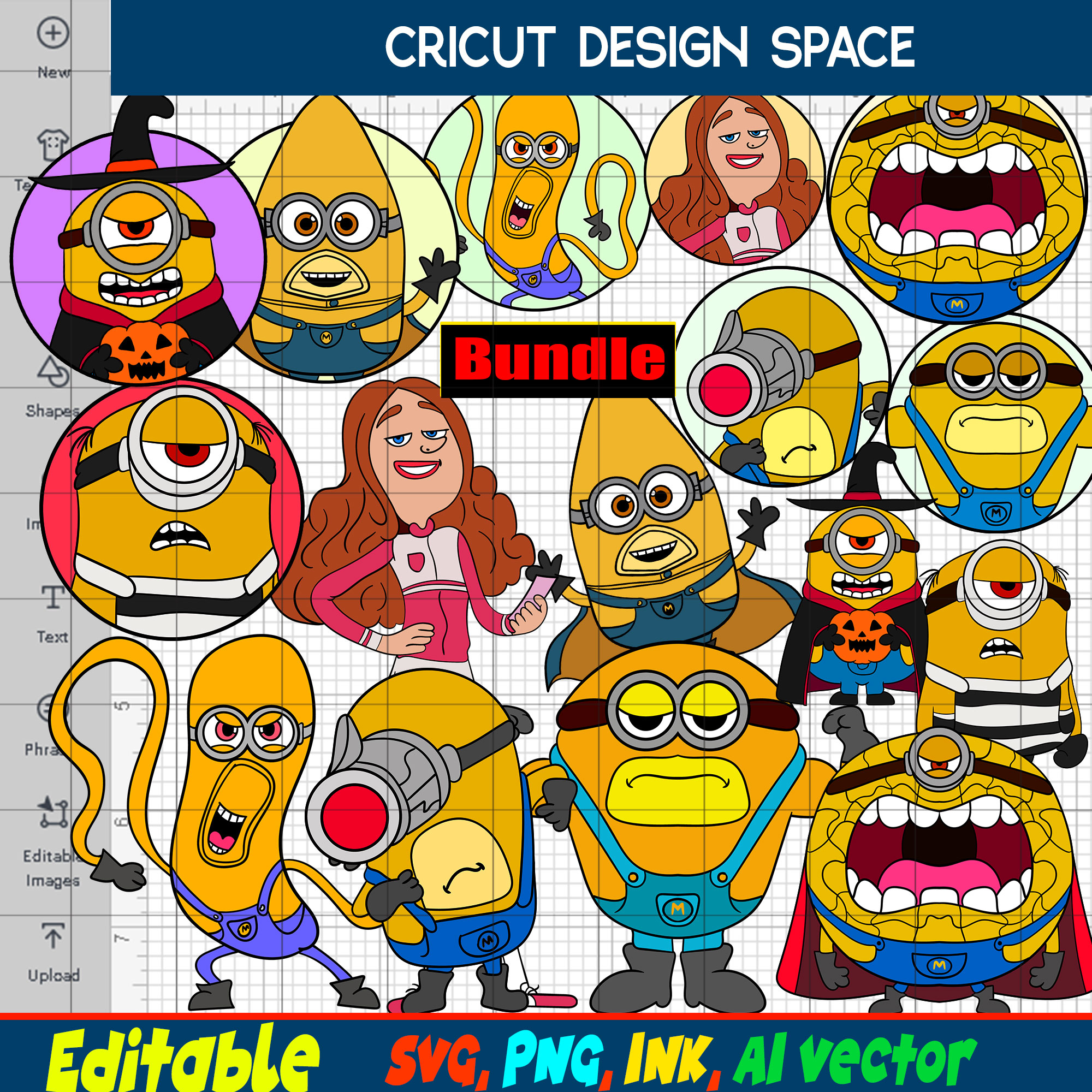 Stickers Mega Minion Gus SVG, Minion Jerry PNG, Tim from Des | Inspire ...