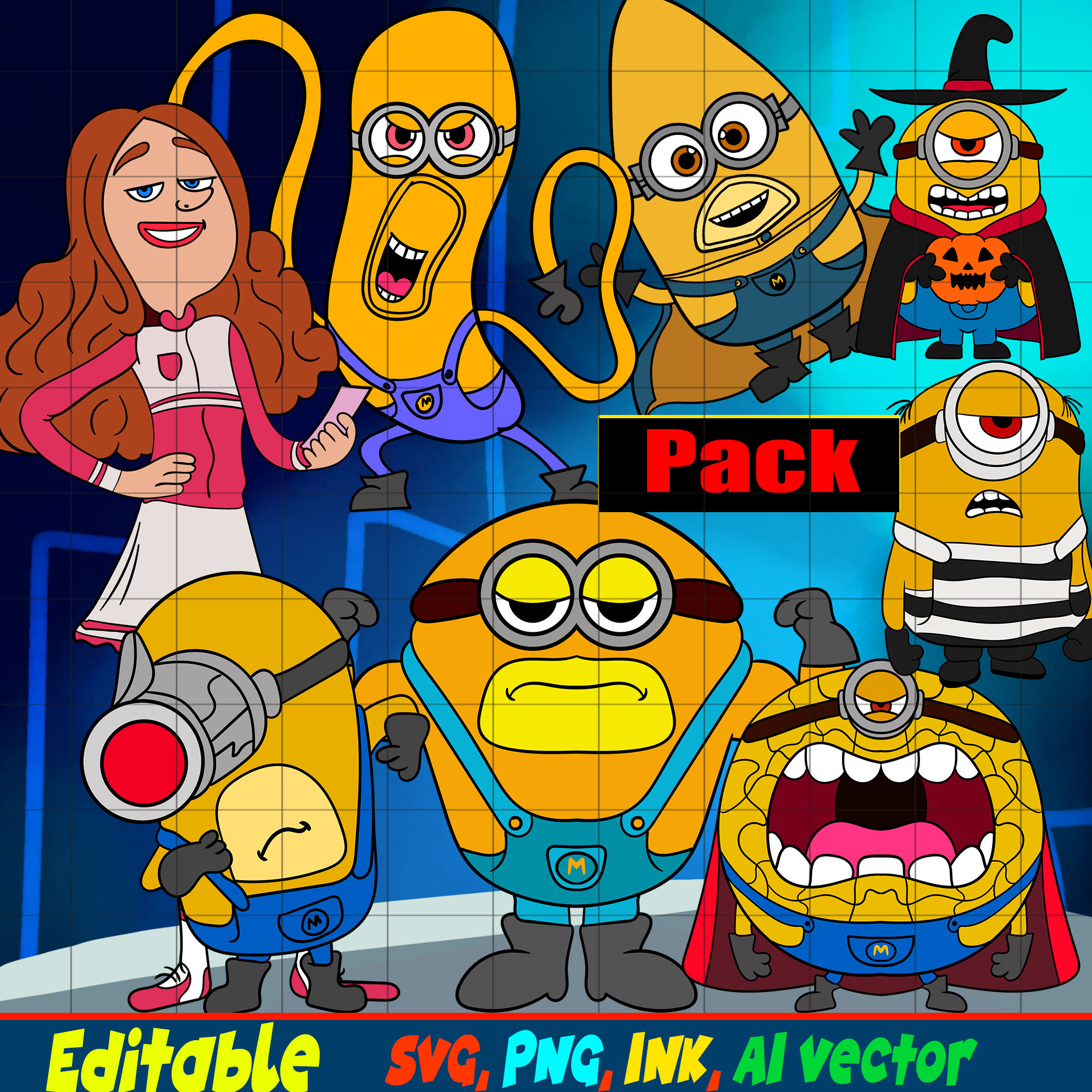 Mega Minion Gus SVG, Minion Jerry PNG, Tim from Despicable M | Inspire ...
