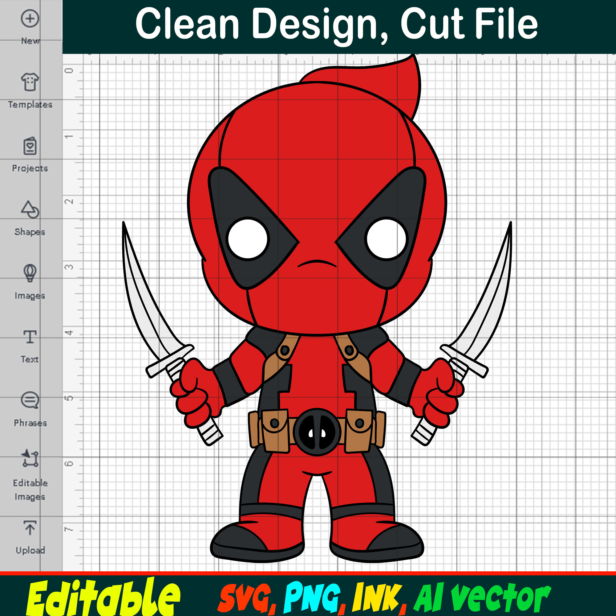 Deadpool SVG, Deadpool PNG, vinyl Deadpool Sticker to Print, | Inspire ...