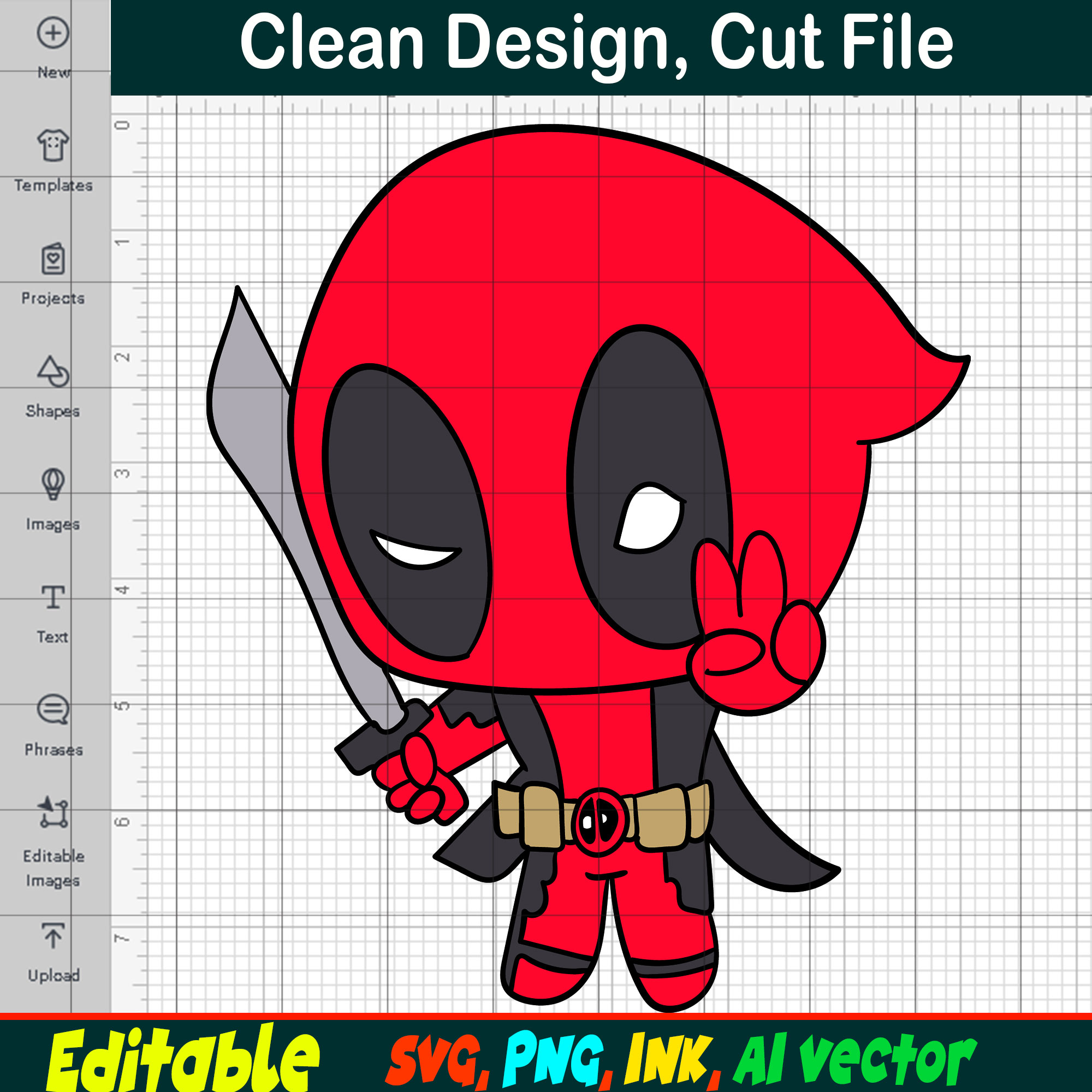 Deadpool SVG, Deadpool PNG, vinyl Deadpool Sticker to Print, | Inspire ...