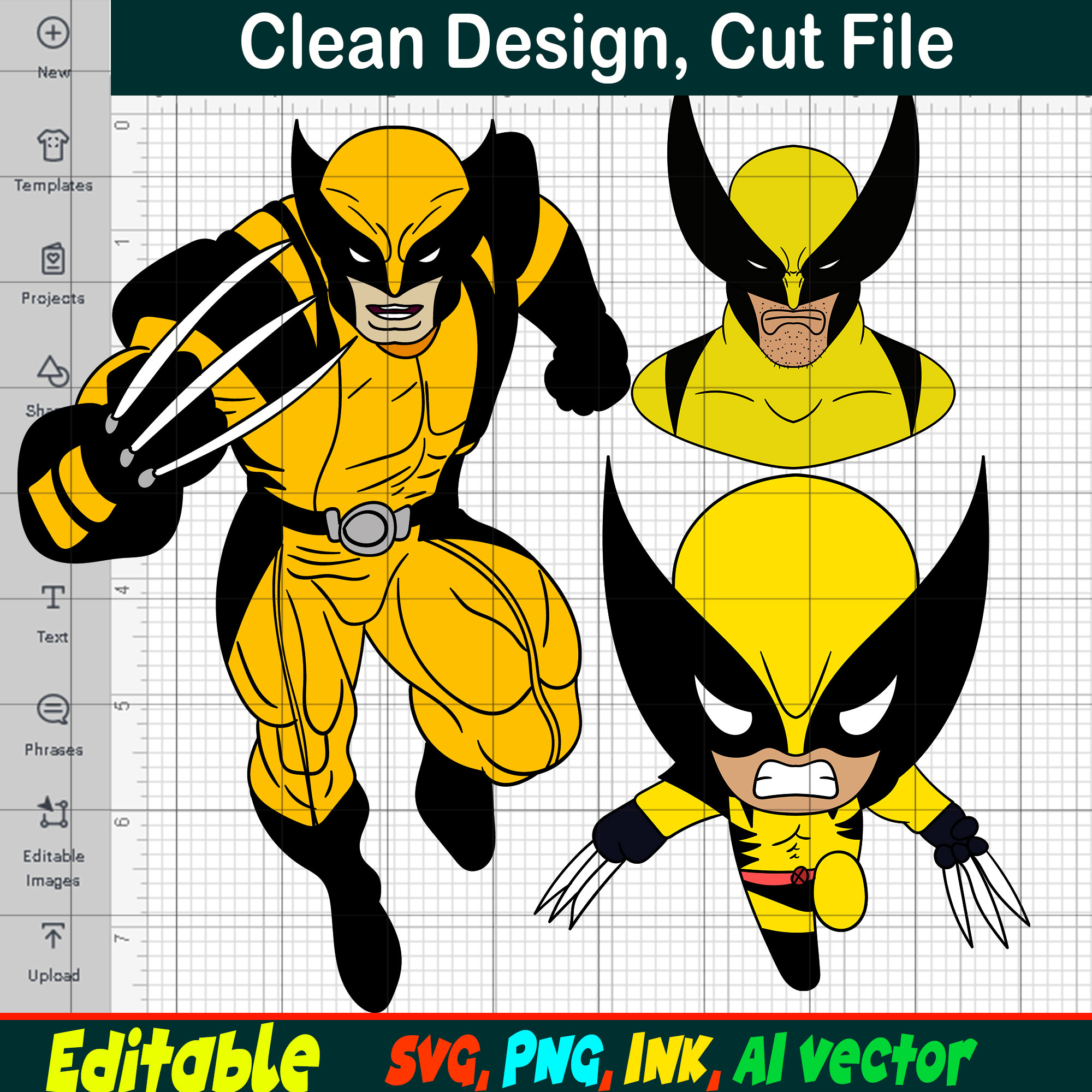 Editable Wolverine SVG, Wolverine PNG, vinyl Sticker to Prin | Inspire ...