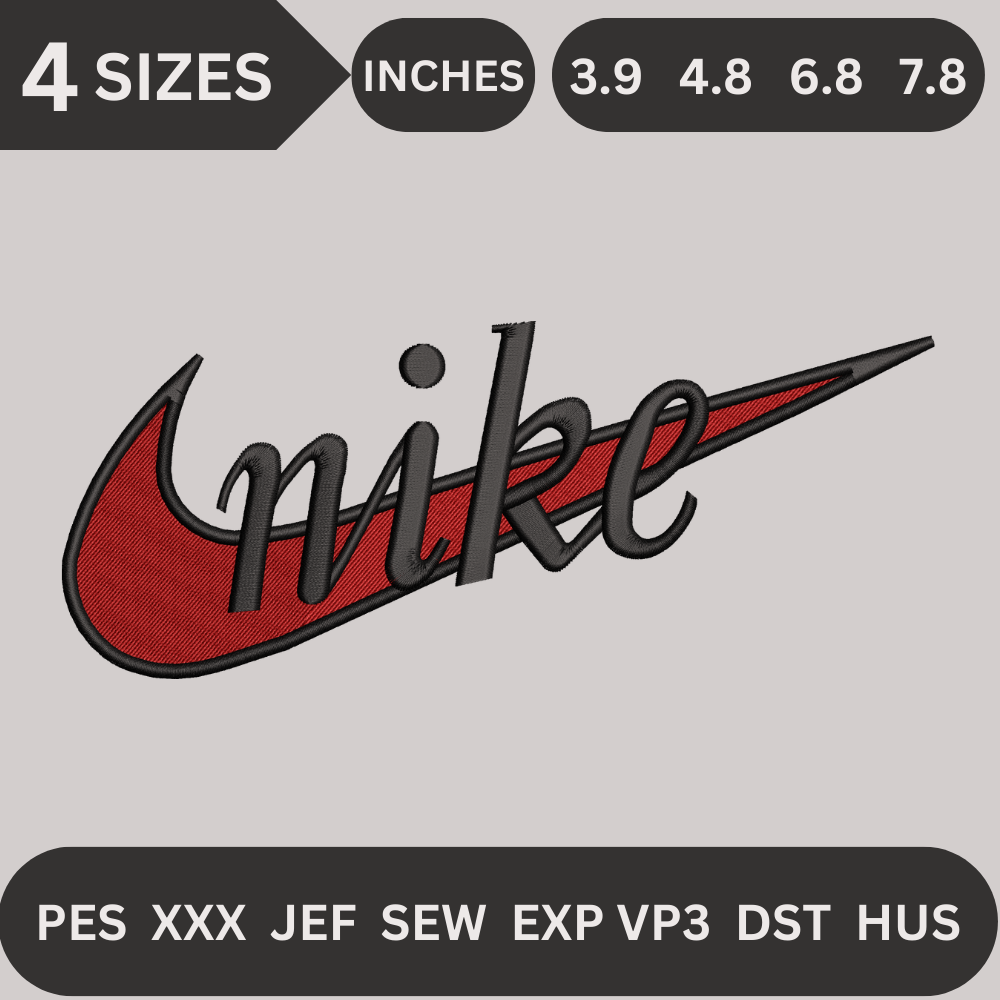 Nike Red Embroidery Design, Embroidery Designs, Nike Embroid | Inspire ...