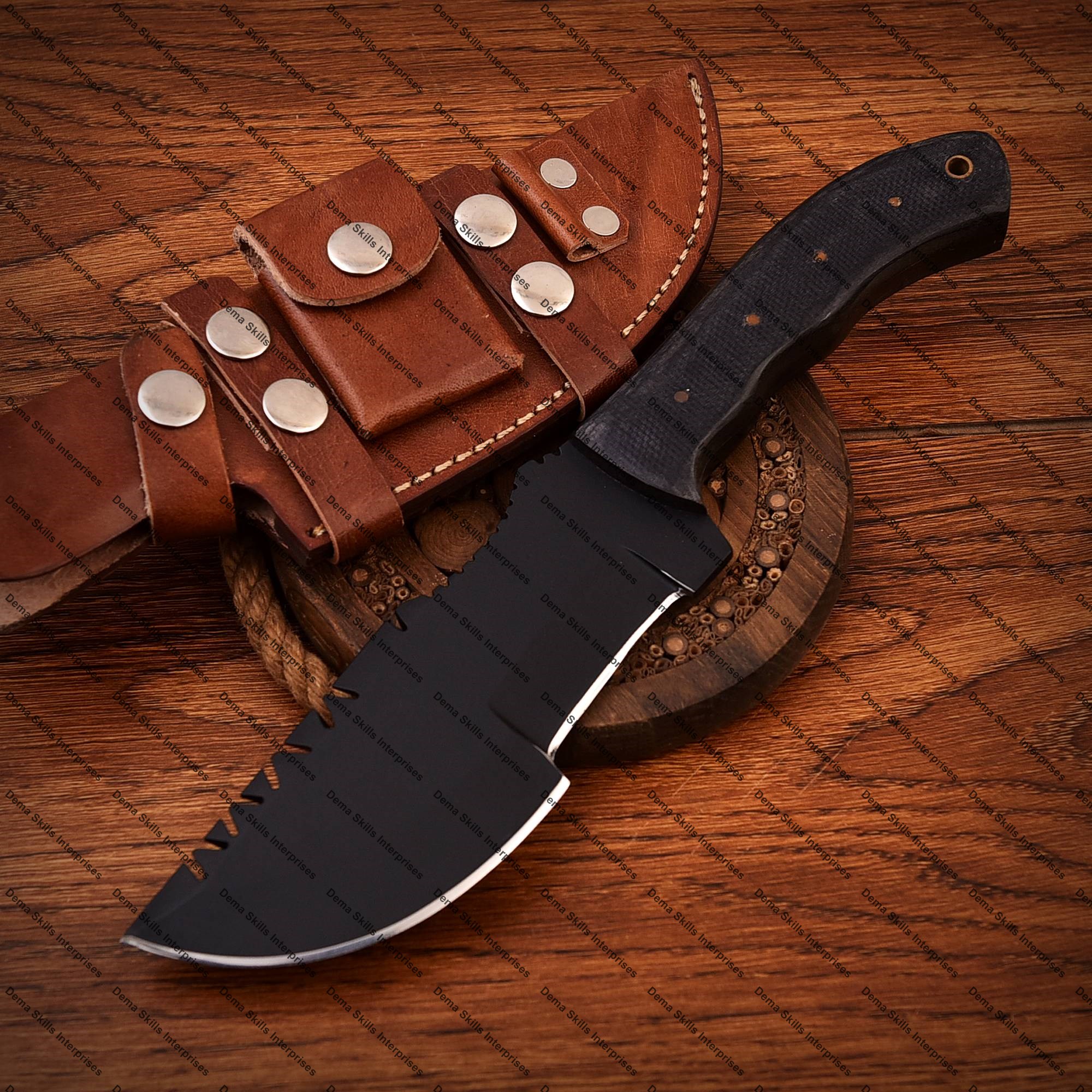 Handmade Carbon Steel Traker Knife Muqlta Sheathe Handle Lea | Inspire ...