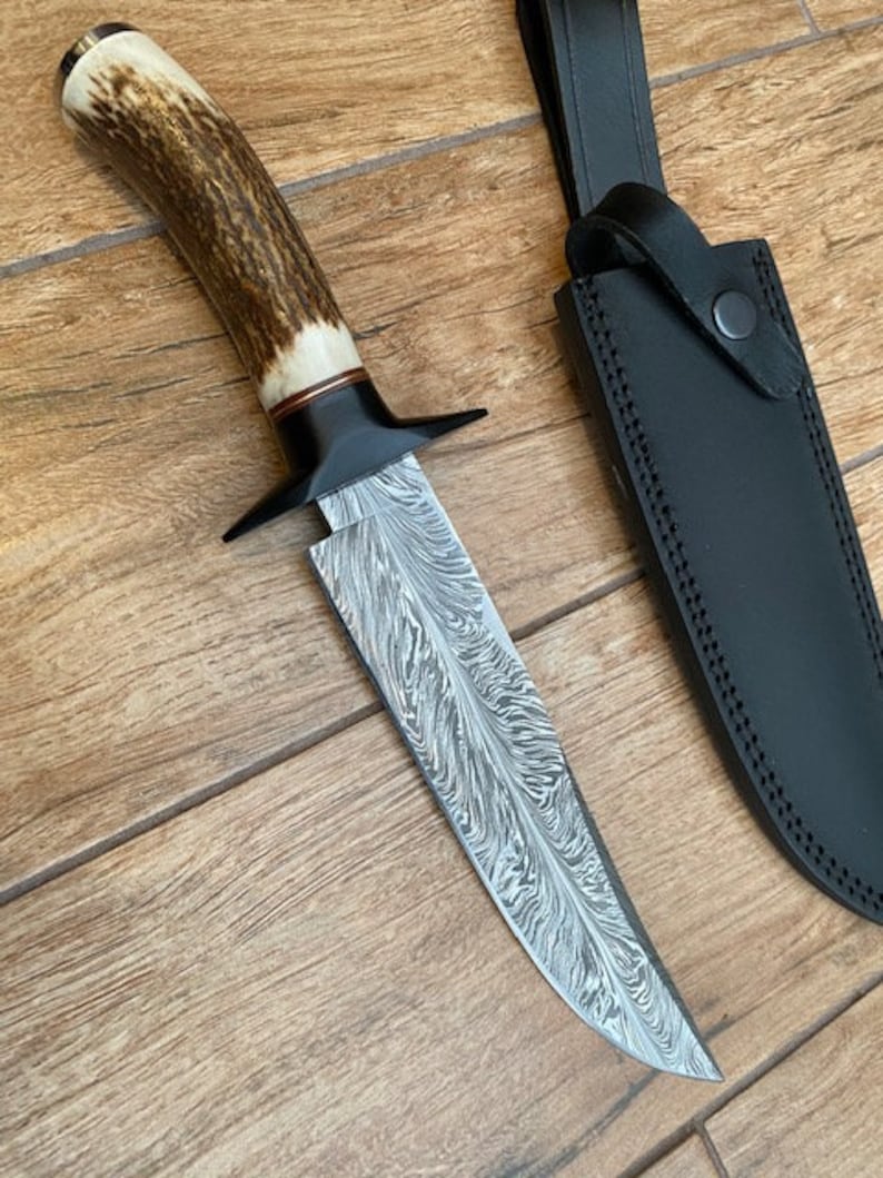 Custom Handmade Hunting Knife with leather sheath | Inspire Uplift