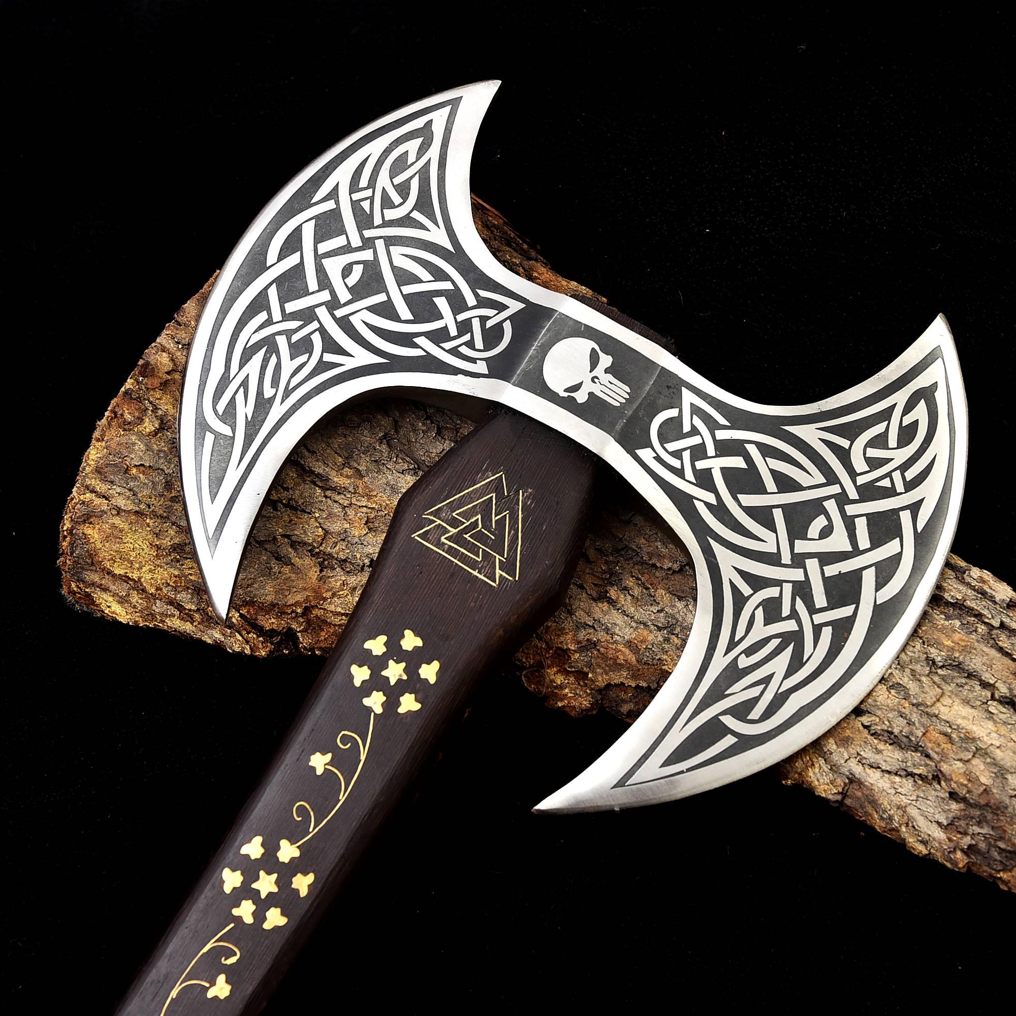 Kmcutlery Forged In Fire Custom Made Viking War Axes Double | Inspire ...