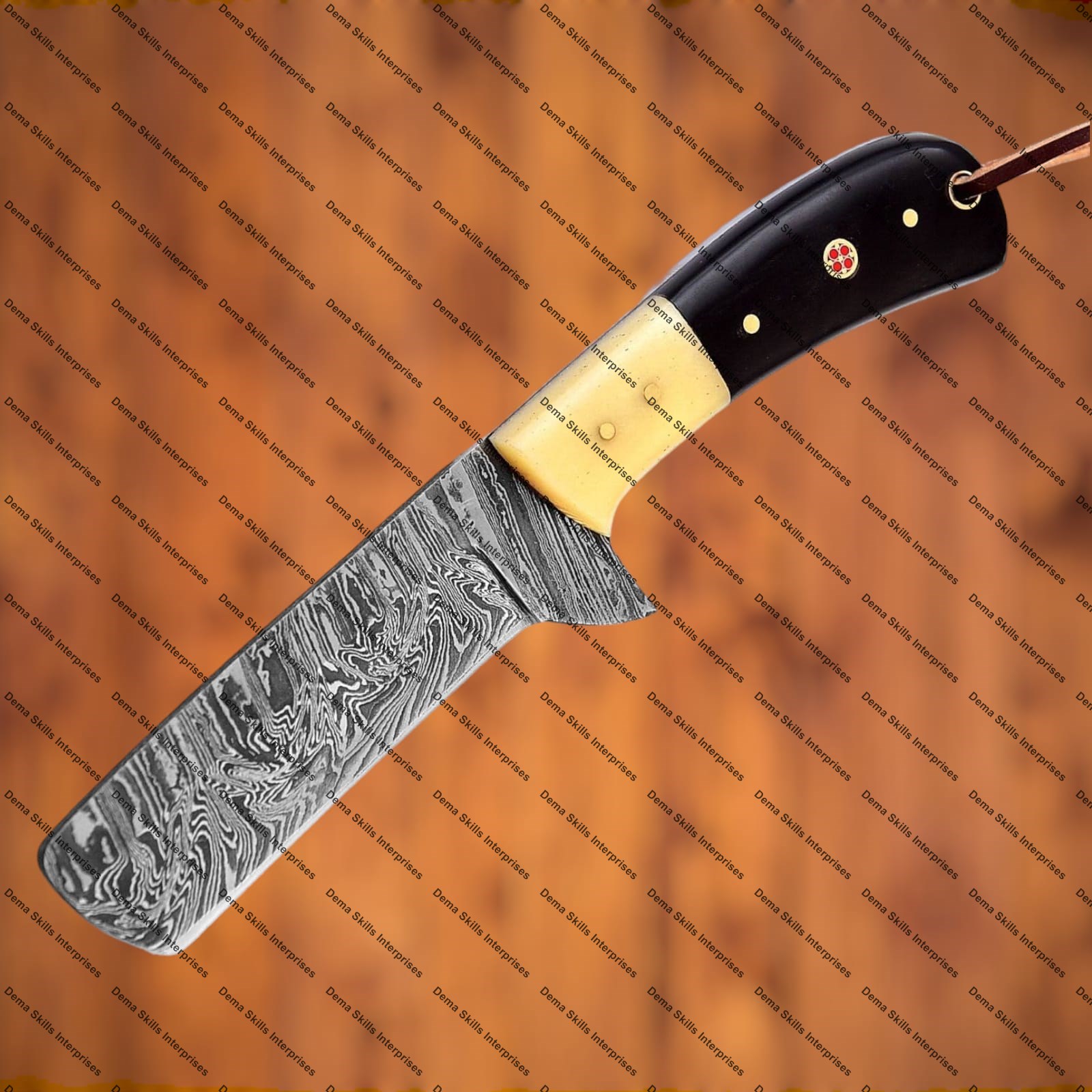 Handmade Damascus Steel Bull Cutter Bone & Horn Handle With | Inspire ...