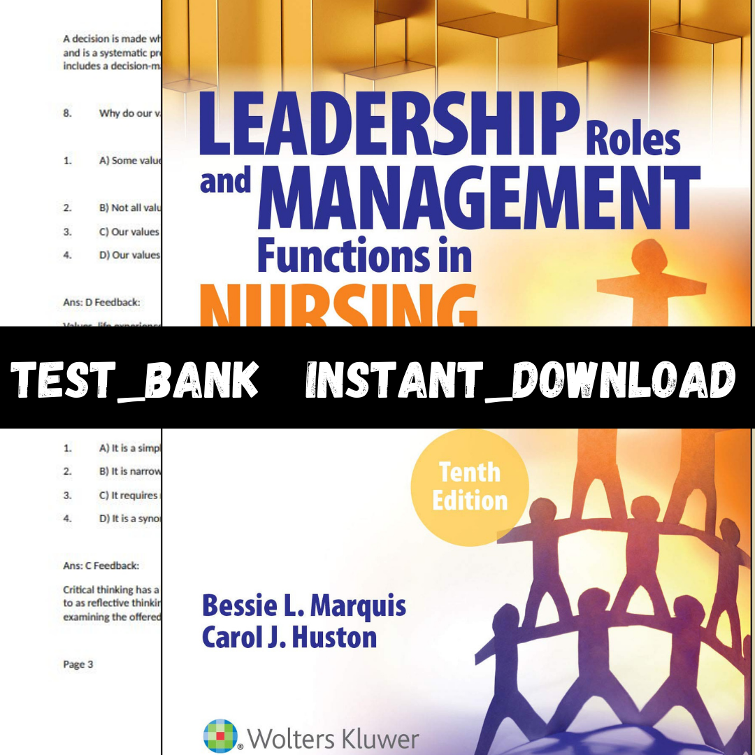 Test Bank for Leadership Roles and Management Functions in N | Inspire ...
