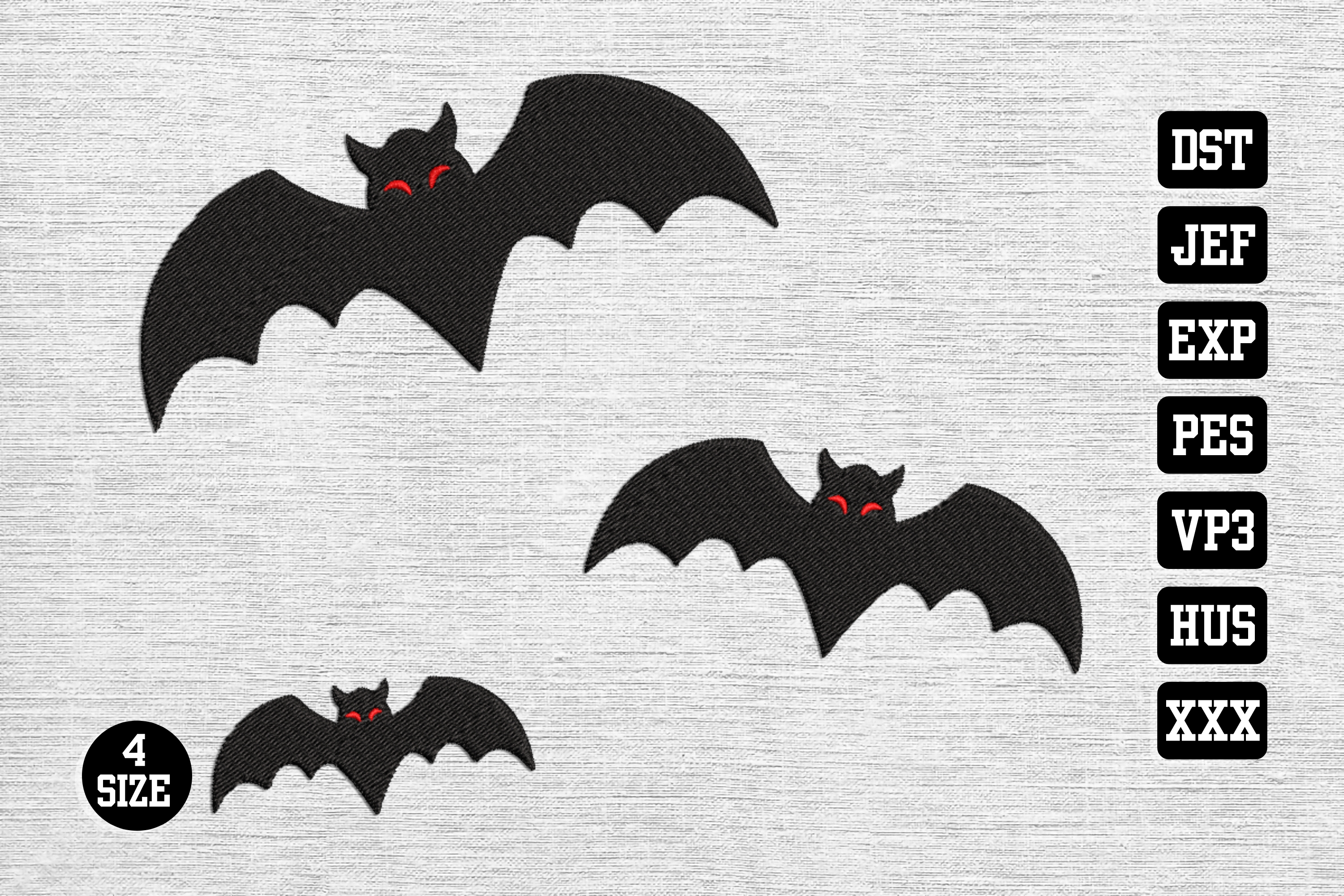 Bats Embroidery Design, Embroidery File, DST File | Inspire Uplift