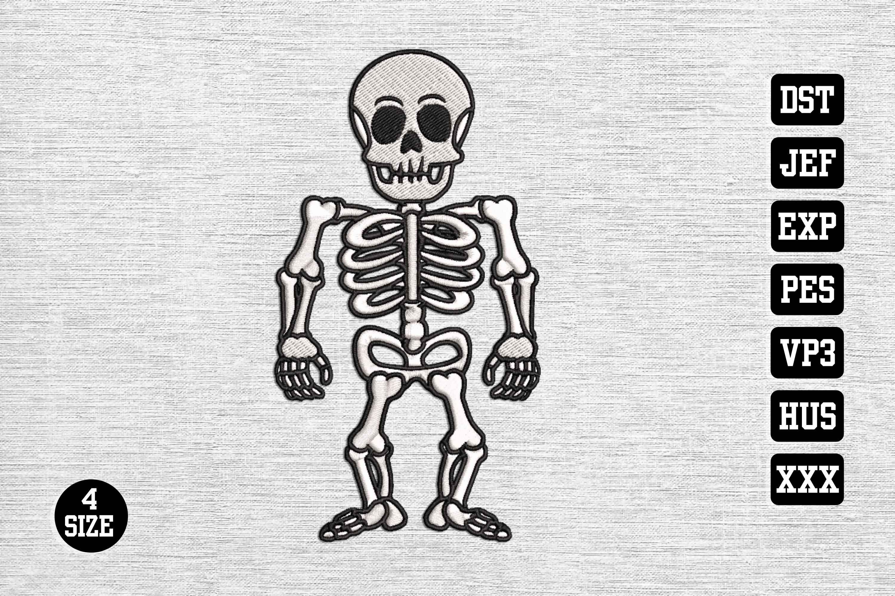 Skeleton Embroidery Design, Embroidery File, DST File | Inspire Uplift
