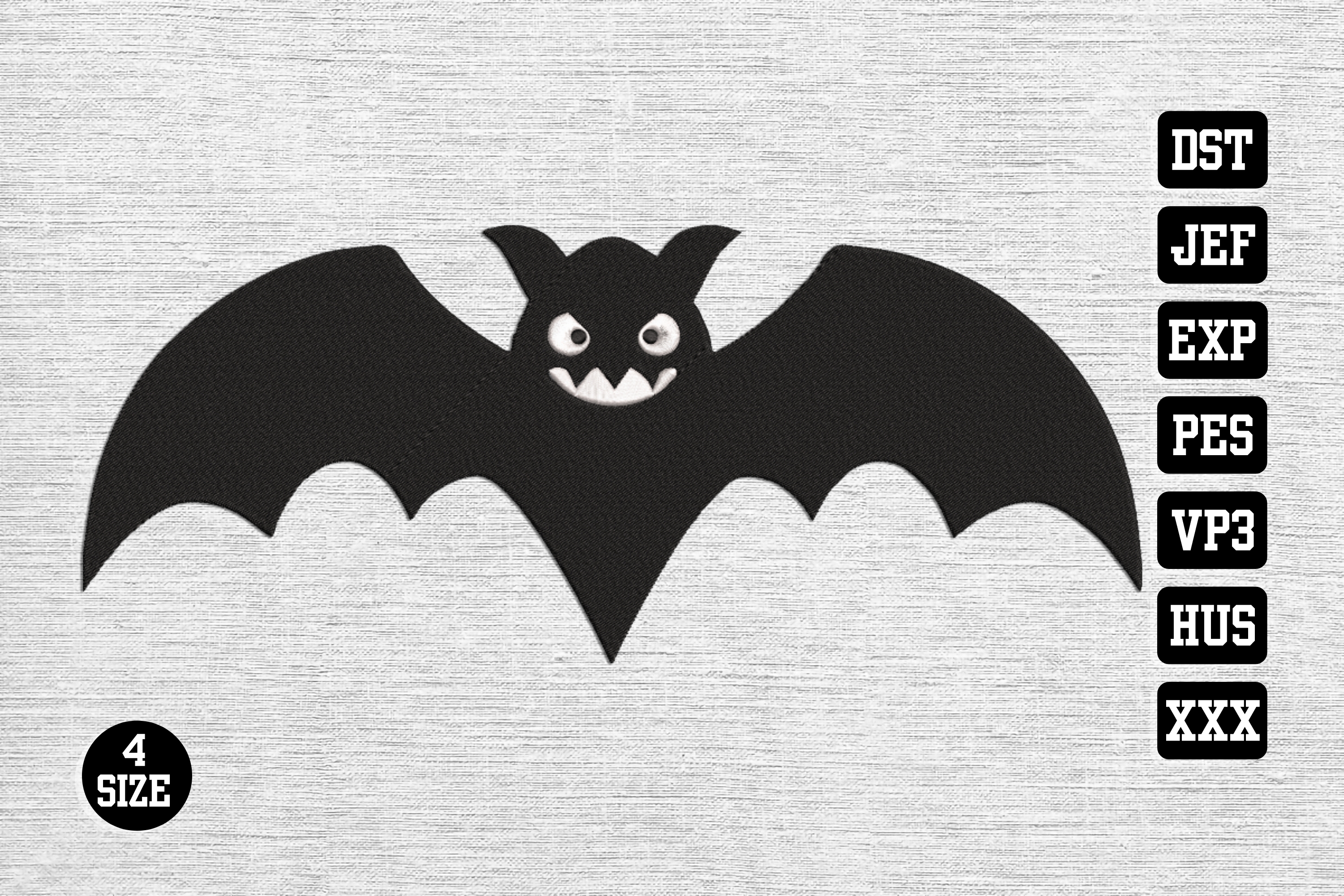 Simple Bat Embroidery Design, Embroidery File, DST File | Inspire Uplift
