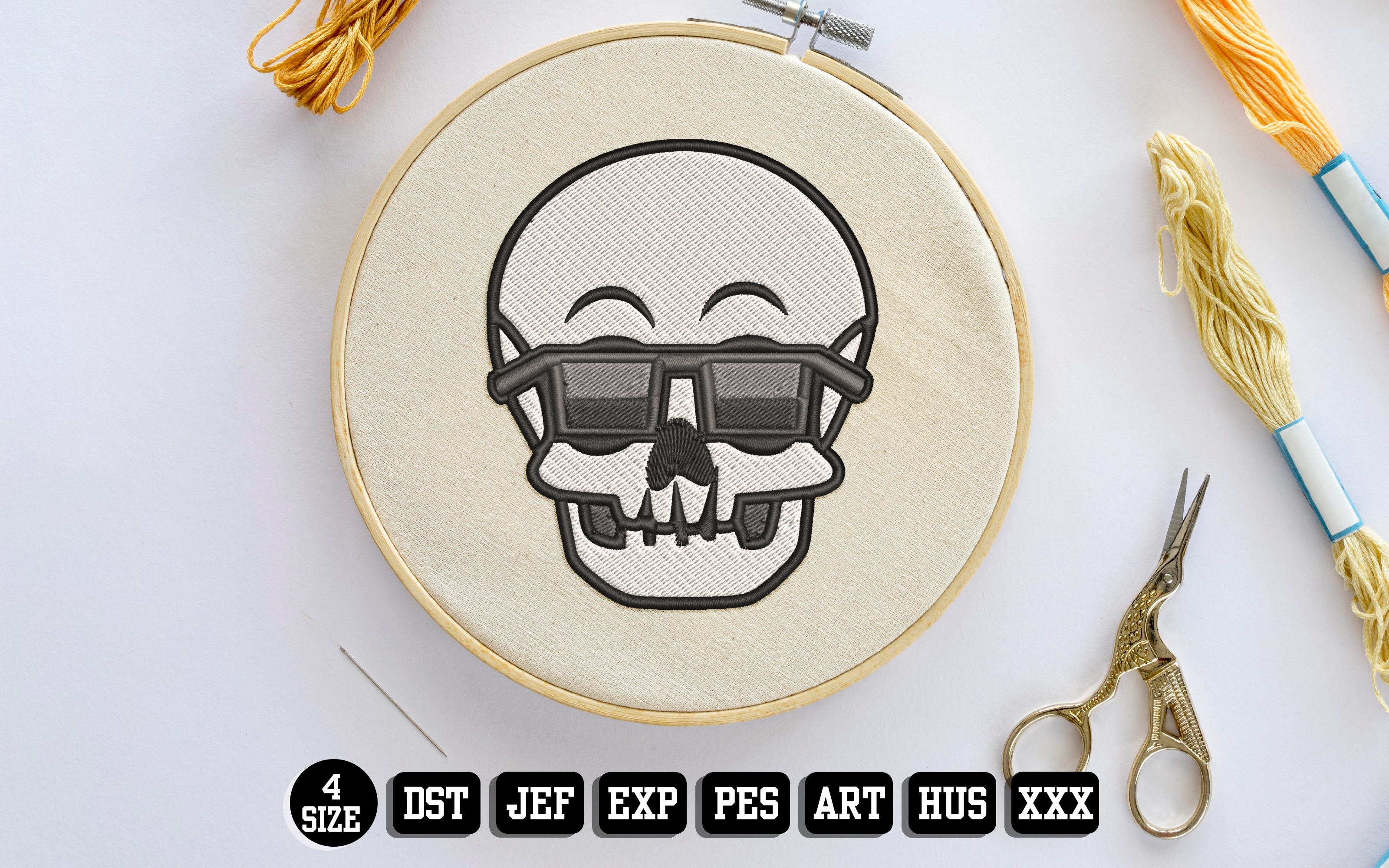 Cool Skull Embroidery Design, Embroidery File, DST File | Inspire Uplift