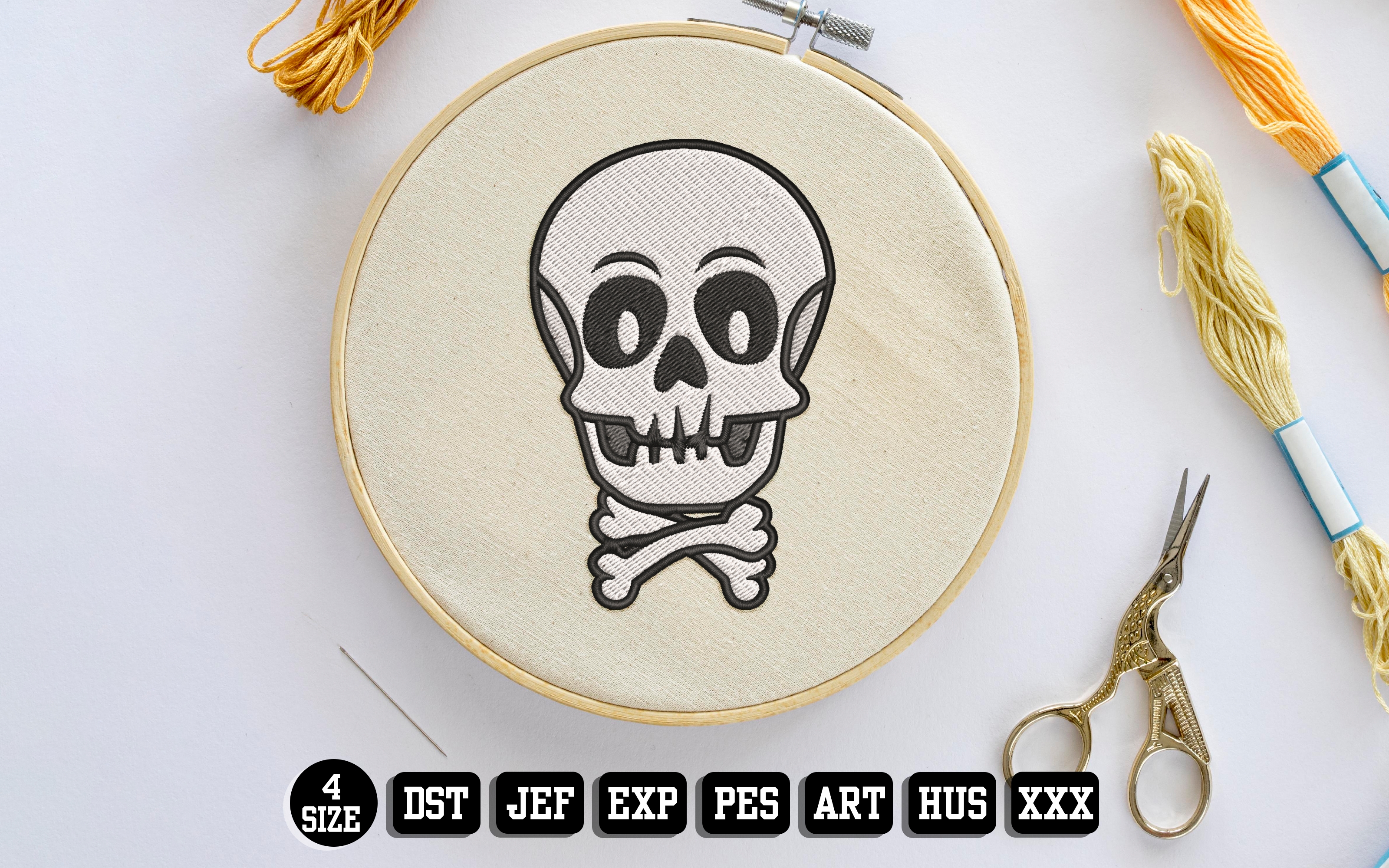 Skull Embroidery Design, Embroidery File, DST File | Inspire Uplift