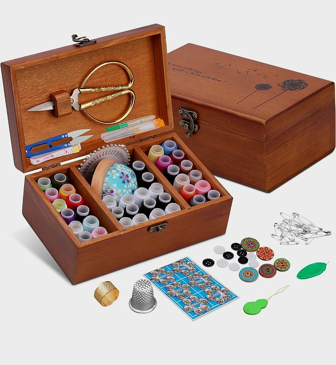 Hand Sewing Kit with wooden box | Inspire Uplift
