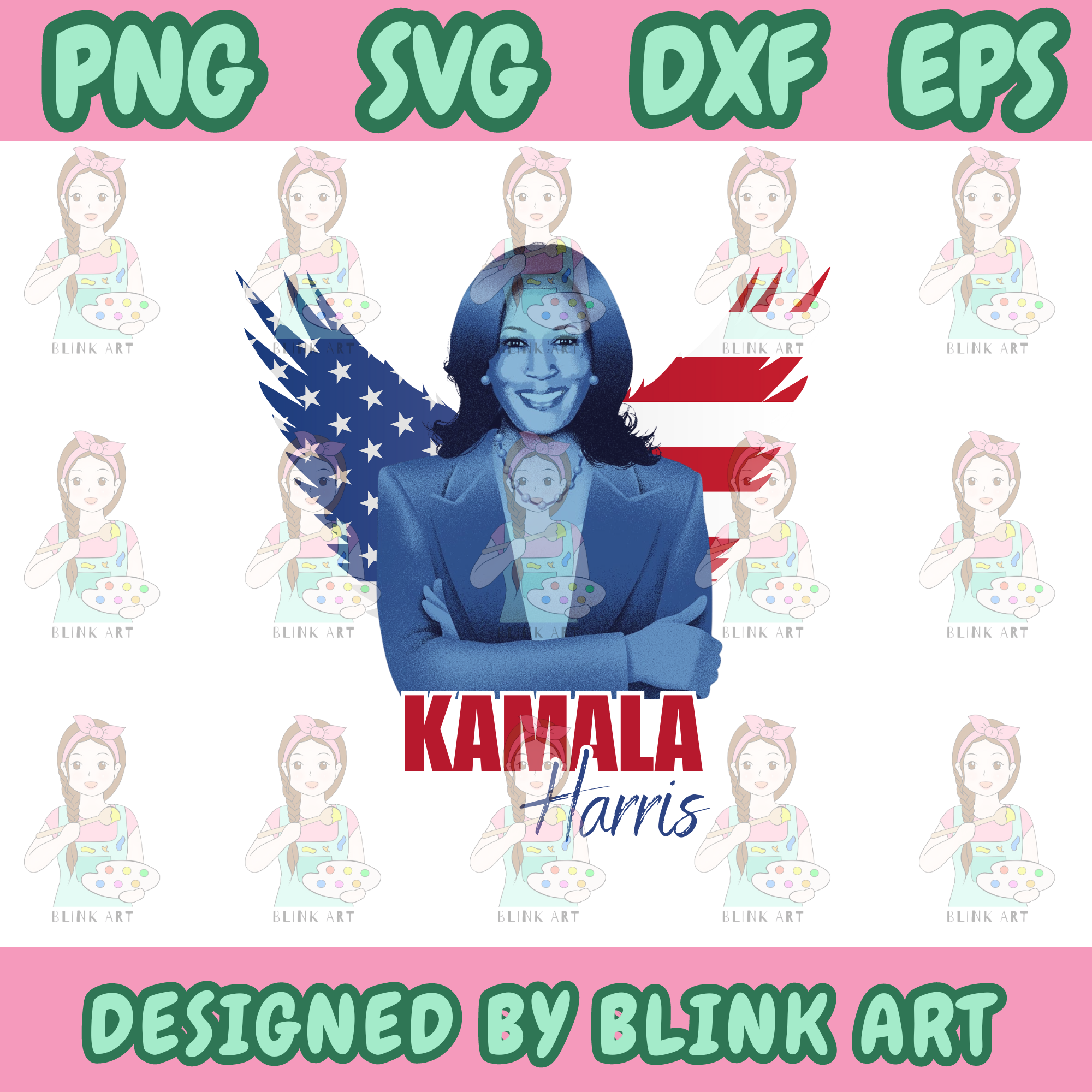 Vice President Kamala Harris American Flag SVG, PNG, DXF, EP | Inspire ...