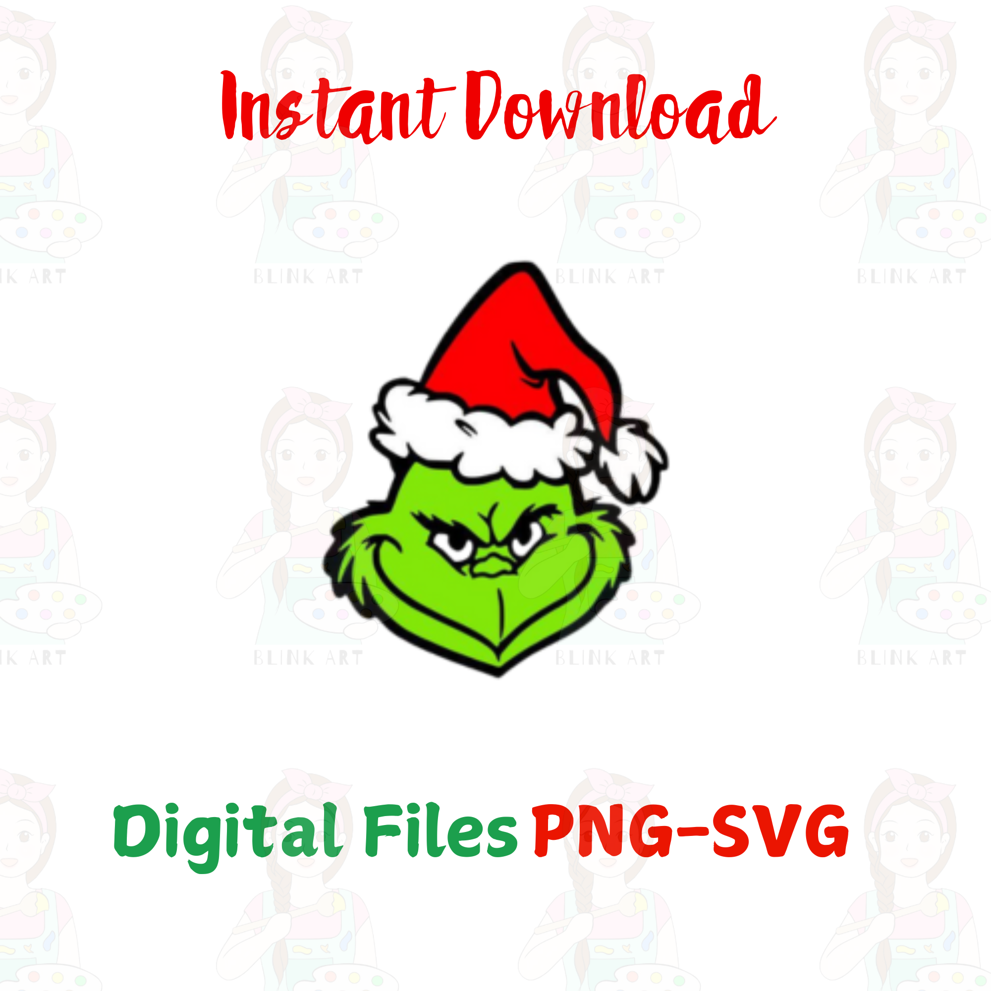 Grinch Face SVG Digital Download Files instant download,vect | Inspire ...