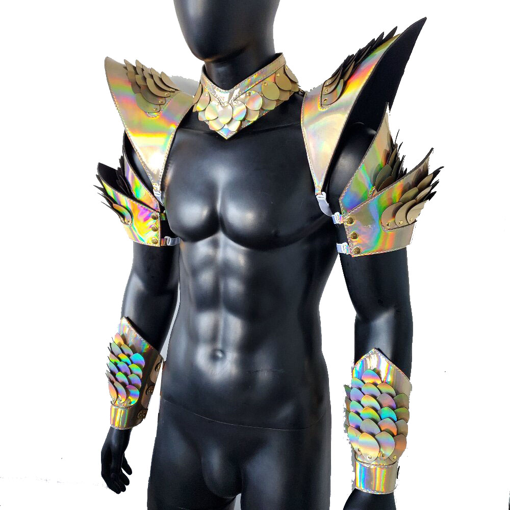 Burning Man Holographic Laser Gold Dragon Scale Armor,Rave F | Inspire ...
