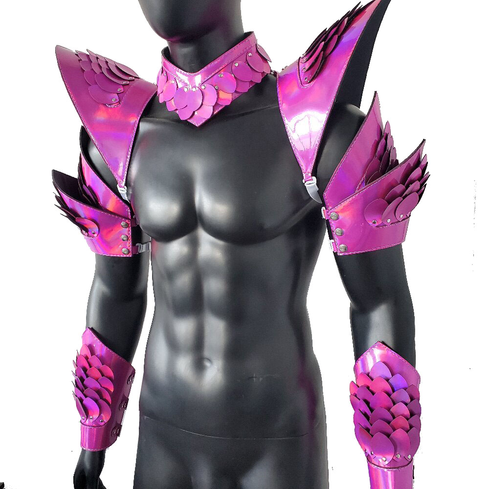 Burning Man Holographic Laser Rosered Dragon Scale Armor,Rav | Inspire Uplift