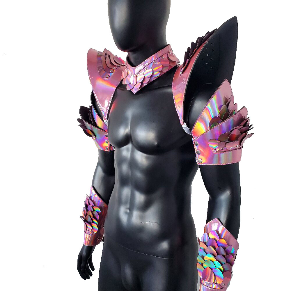 Burning Man Holographic Laser Pink Dragon Scale Armor,Rave F | Inspire Uplift