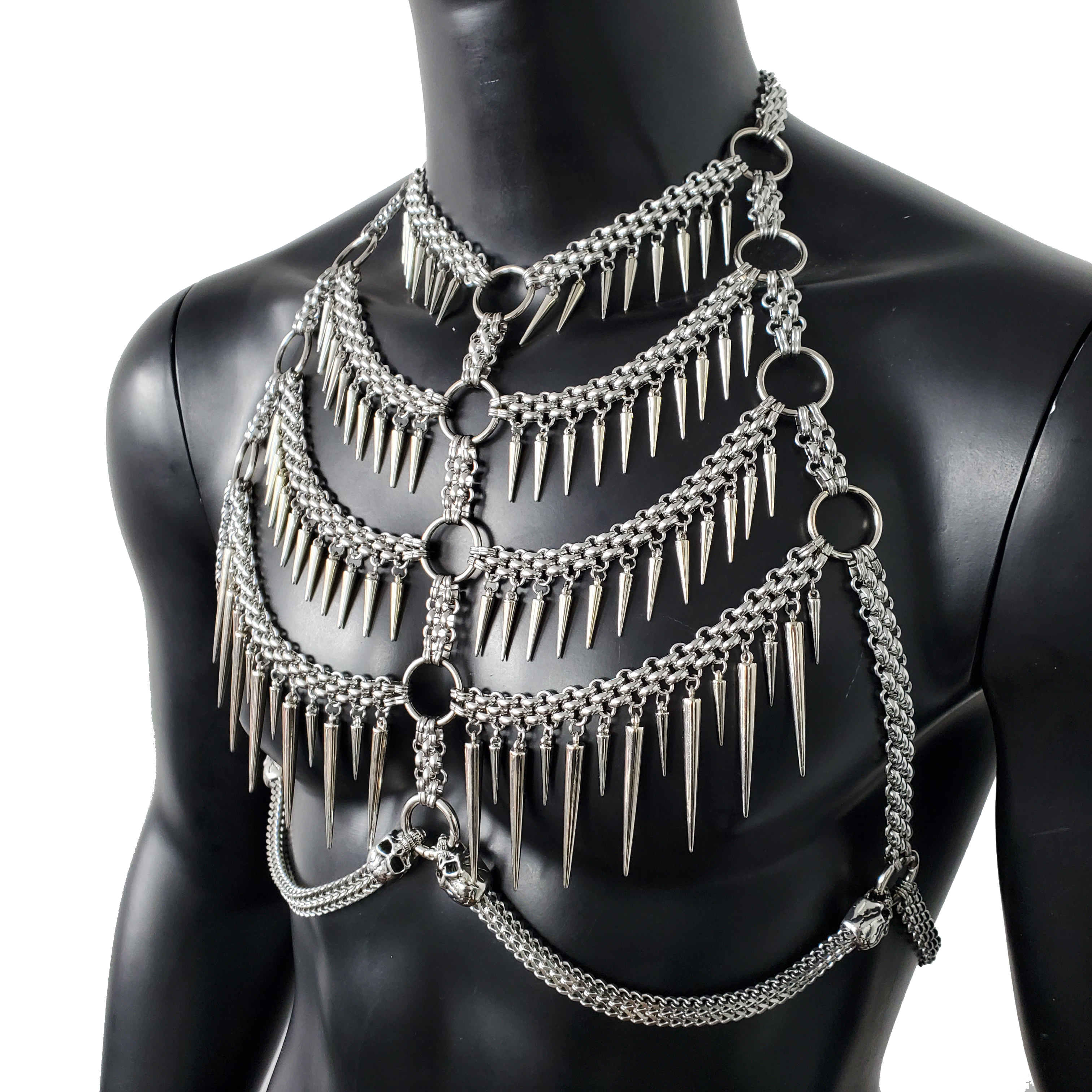 Men Vertebrae Body Chain Harness, Rave Punk Skull Metal Body | Inspire ...