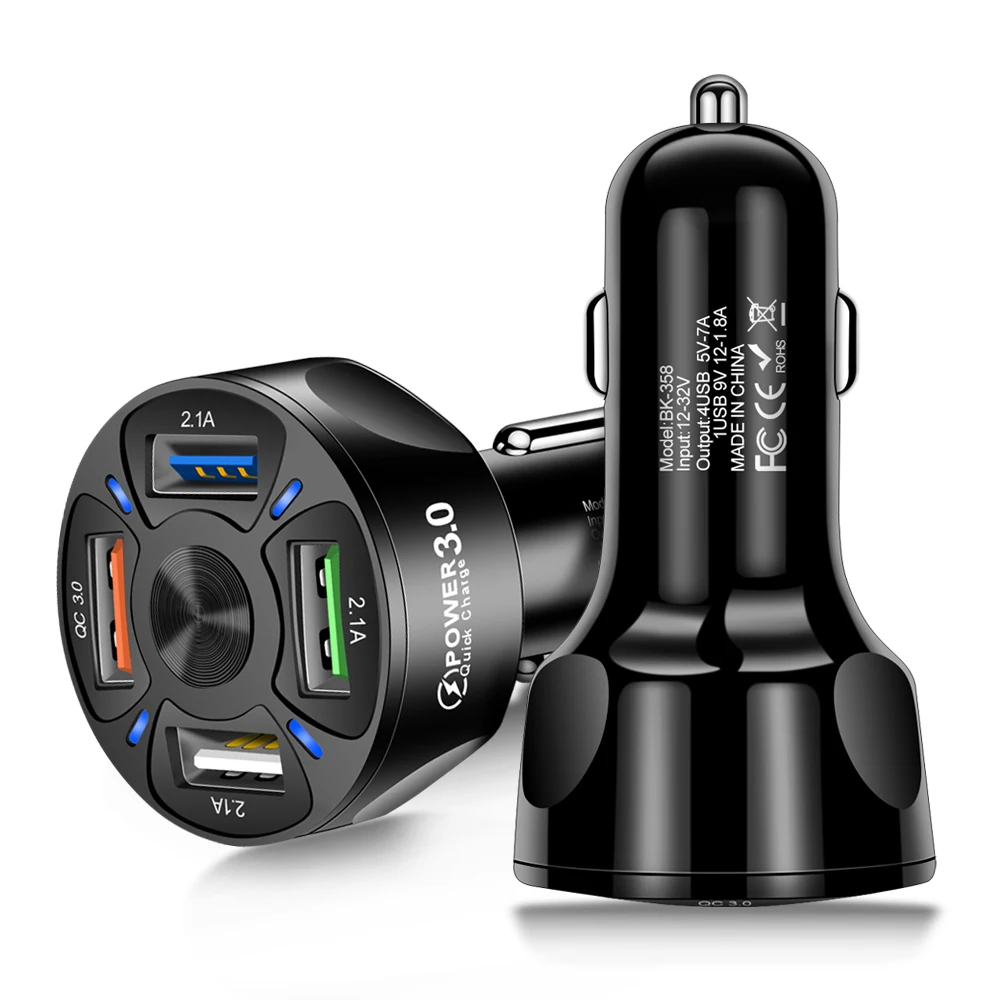 Fast Charging 4 Port Car Charger Adapter | Inspire Uplift
