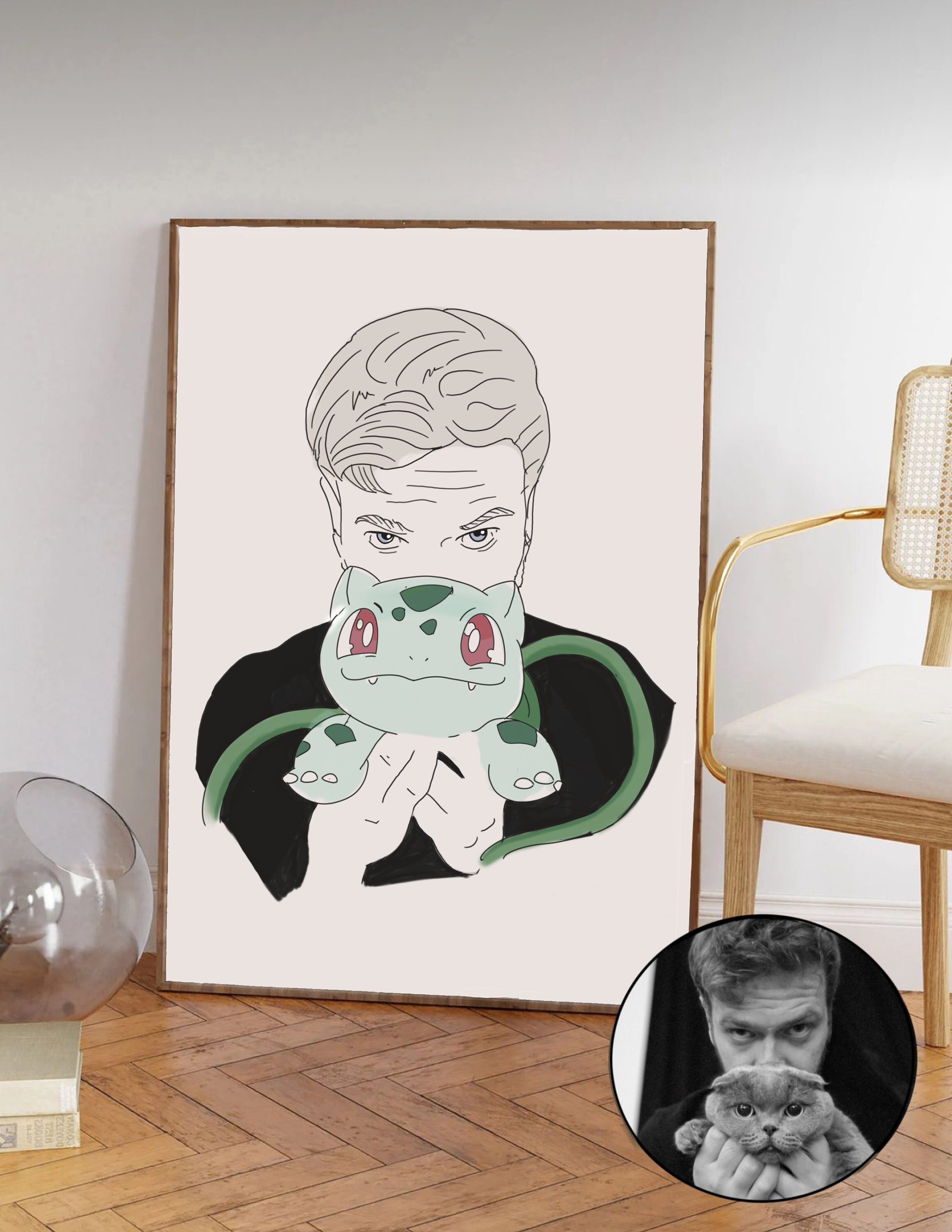 Custom Pokemon Cartoon Portrait, Cartoon Portrait, poke trai | Inspire ...