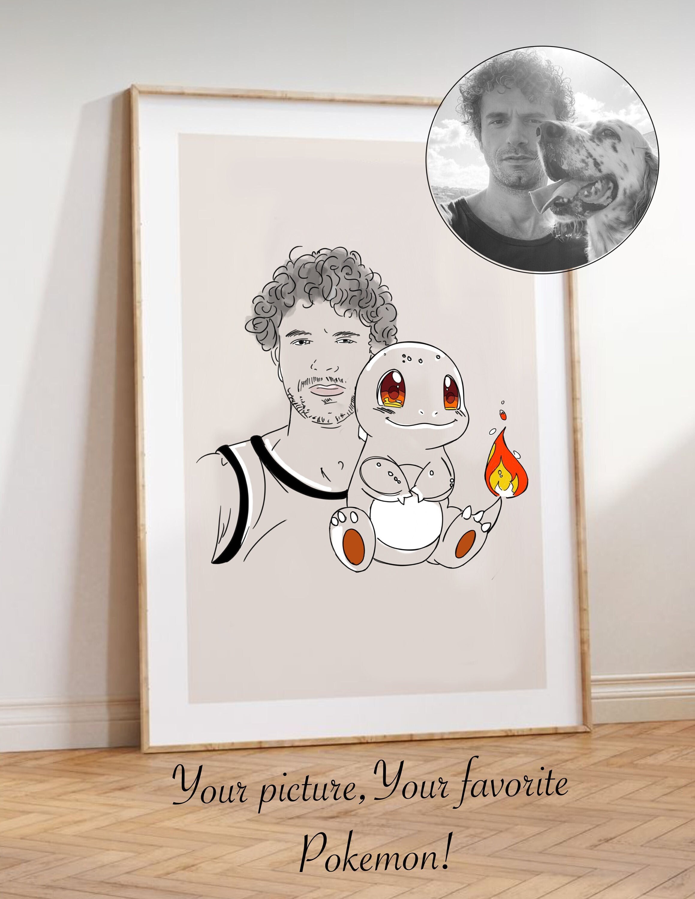 Custom Pokemon Cartoon Portrait, Cartoon Portrait, poke trai | Inspire ...