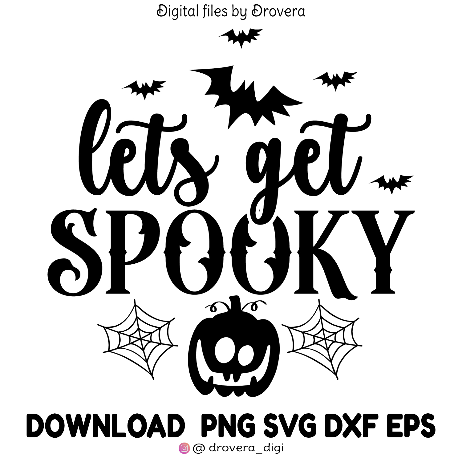 Lets get spooky , printable,Halloween, typography,Fall Desig | Inspire ...