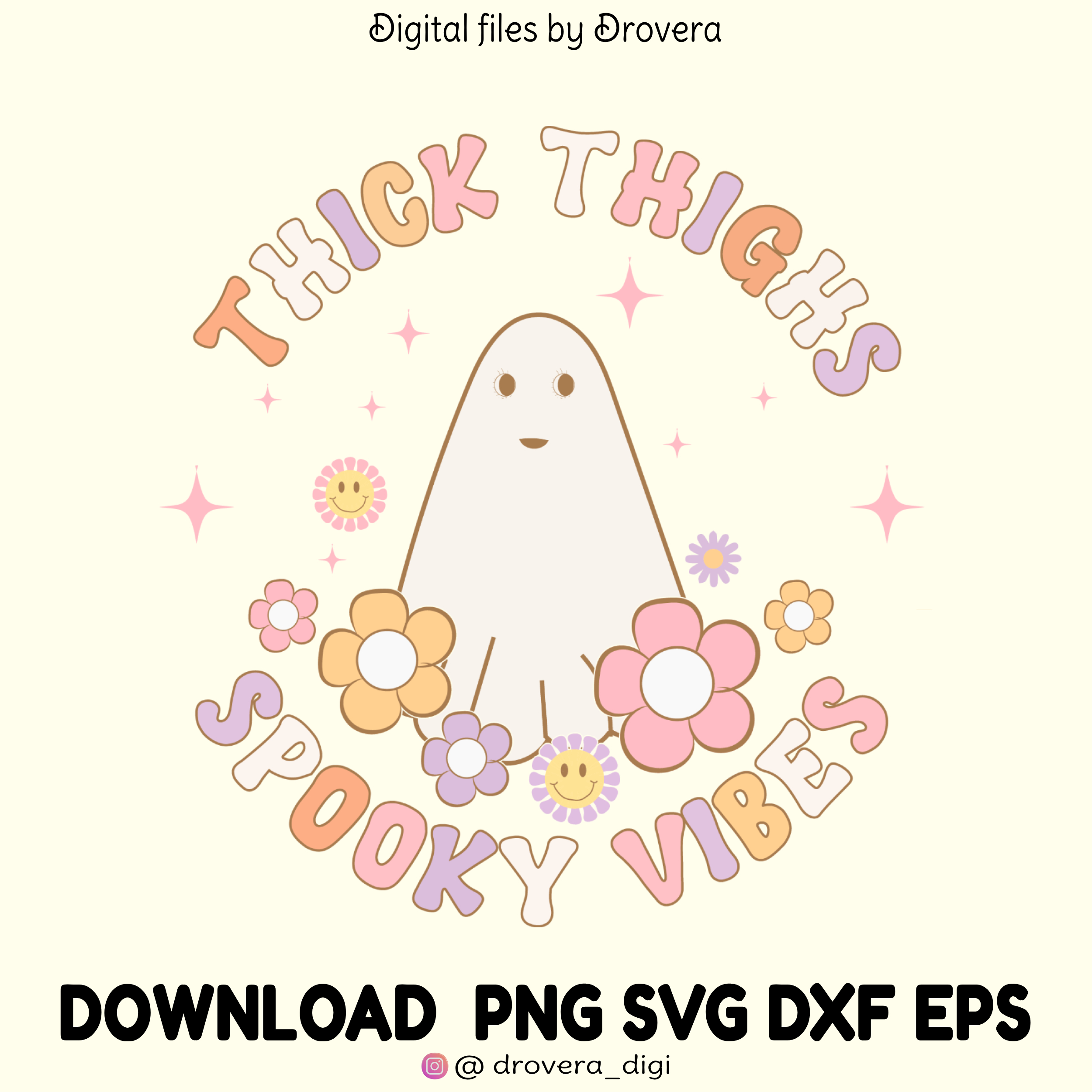 Thick thighs Spooky vibes,boo,halloween PNG SVG printable | Inspire Uplift