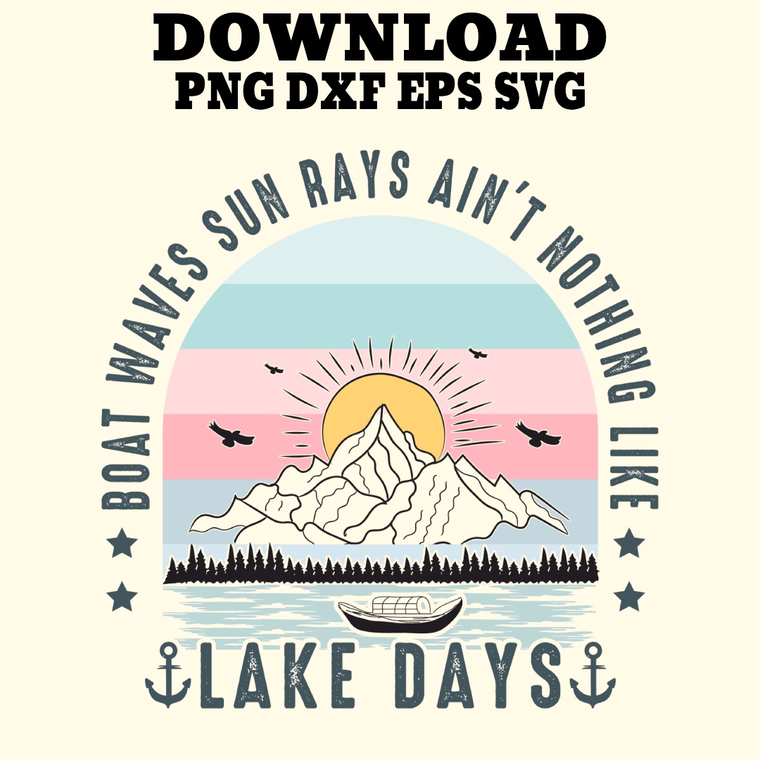 Boat waves sun rays PNG,SVG,DXF, PDF,EPS, Printable, digital | Inspire ...