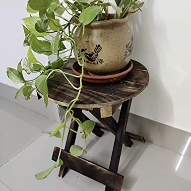 Wooden Handmade Small Round Handmade Folding Stool Table, Co | Inspire ...