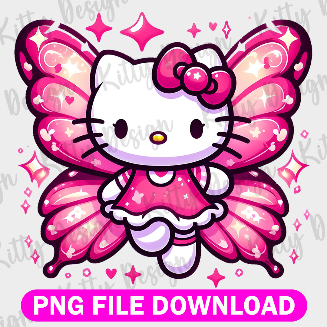 Hello Kitty PNG l Cute Hello Kitty Birthday Png l Butterfly | Inspire ...