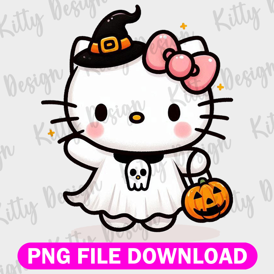 Cute Ghost Halloween Hello Kitty PNG l Hello Kitty l Hallowe | Inspire ...
