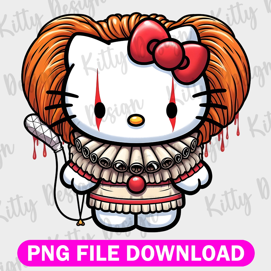Pennywise Hello Kitty PNG l Hello Kitty Png l Halloween PNG | Inspire ...