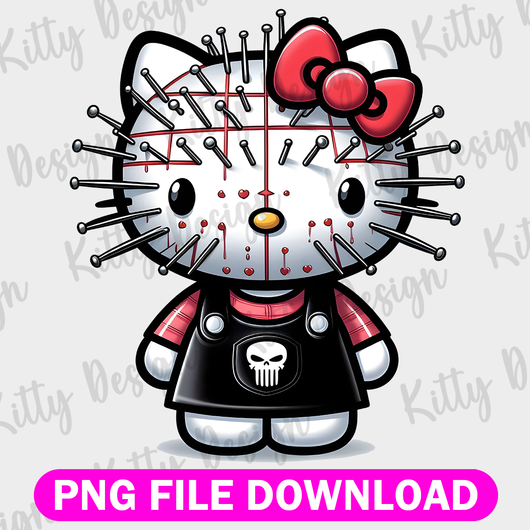 Pinhead Hello Kitty PNG l Hello Kitty Png l Halloween PNG l | Inspire ...
