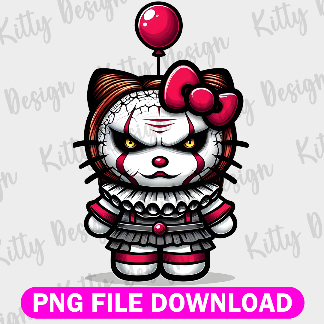 Pennywise Hello Kitty PNG l Hello Kitty Png l Halloween PNG | Inspire ...