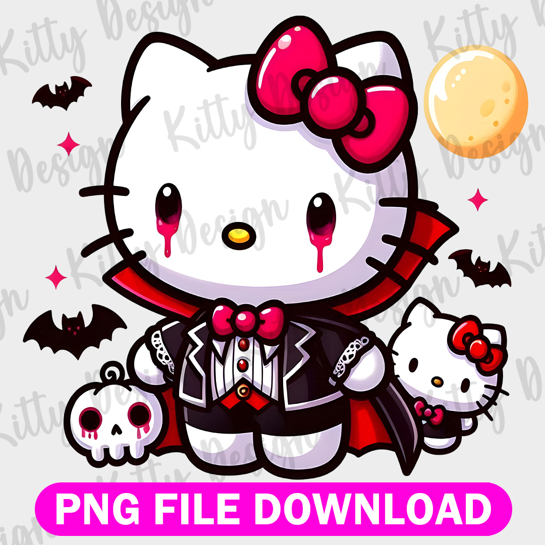 Vampire Hello Kitty PNG l Hello Kitty PNG l Halloween PNG l | Inspire Uplift