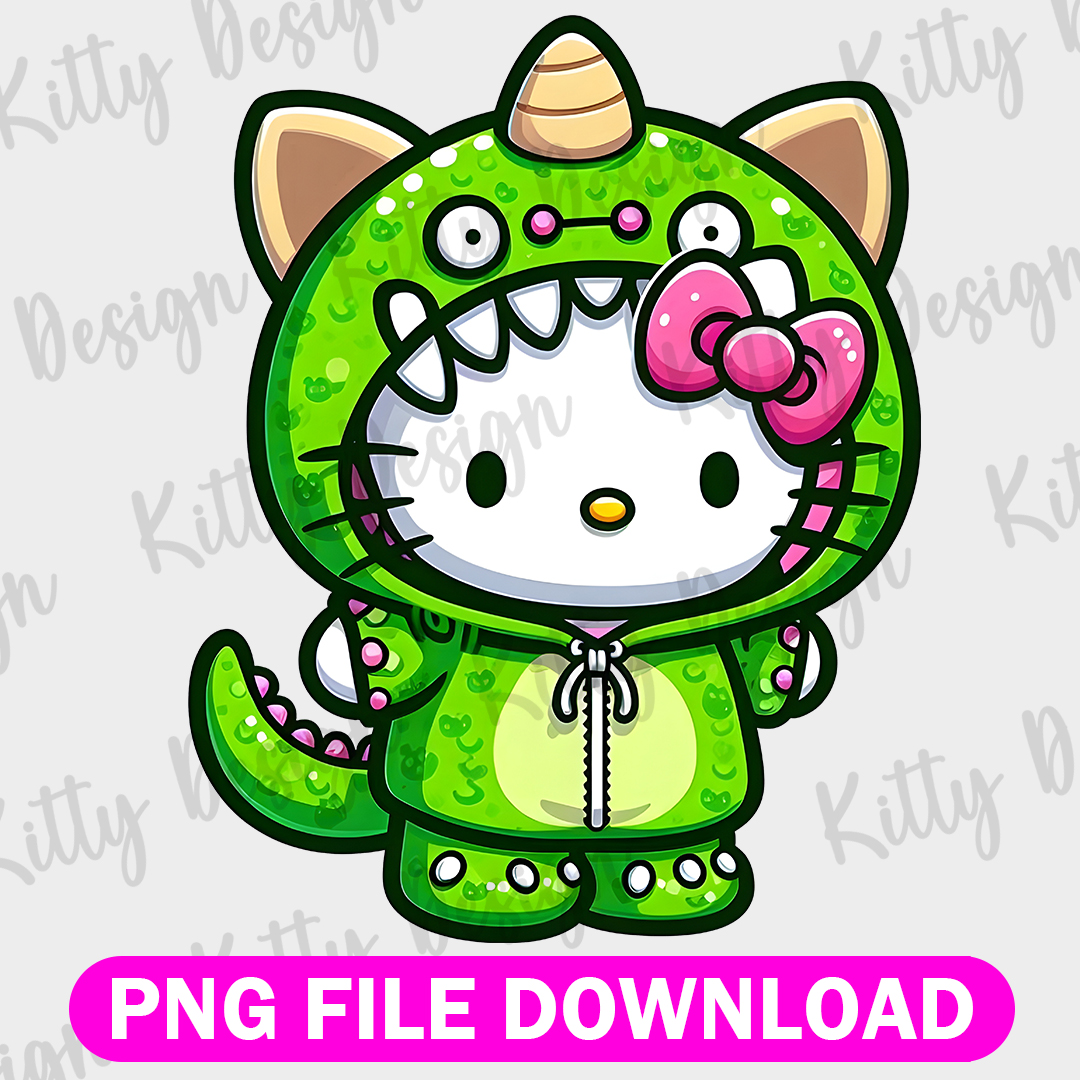 cute Green Zomibe Halloween Hello Kitty l Hello Kitty PNG l | Inspire ...