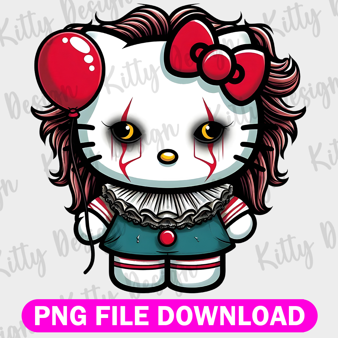 Pennywise Hello Kitty PNG l Hello Kitty Clipart Halloween PN | Inspire ...