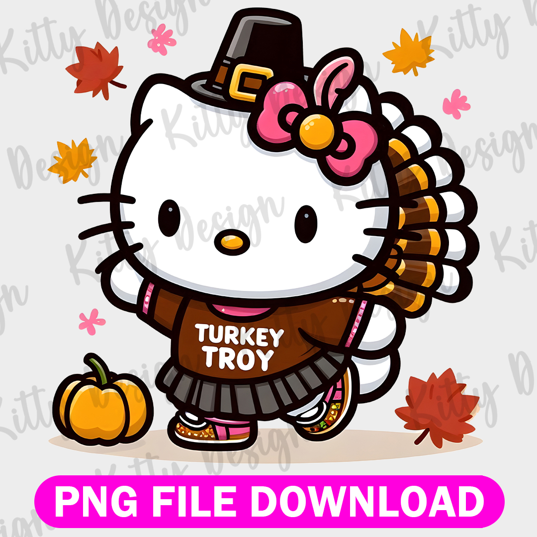 Turkey Trot Hello Kitty PNG l Hello Kitty clipart l Falling | Inspire ...
