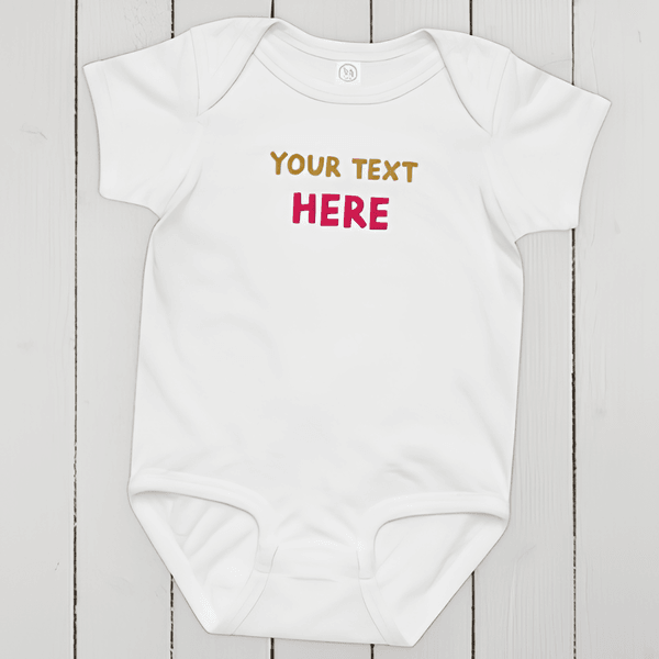 Embroidered onesies for newborns with text, personalized one | Inspire ...