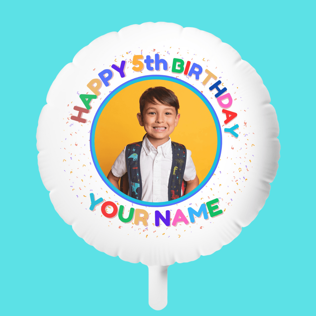 Personalized Mylar Birthday Balloon with Photo Name & Age – | Inspire ...