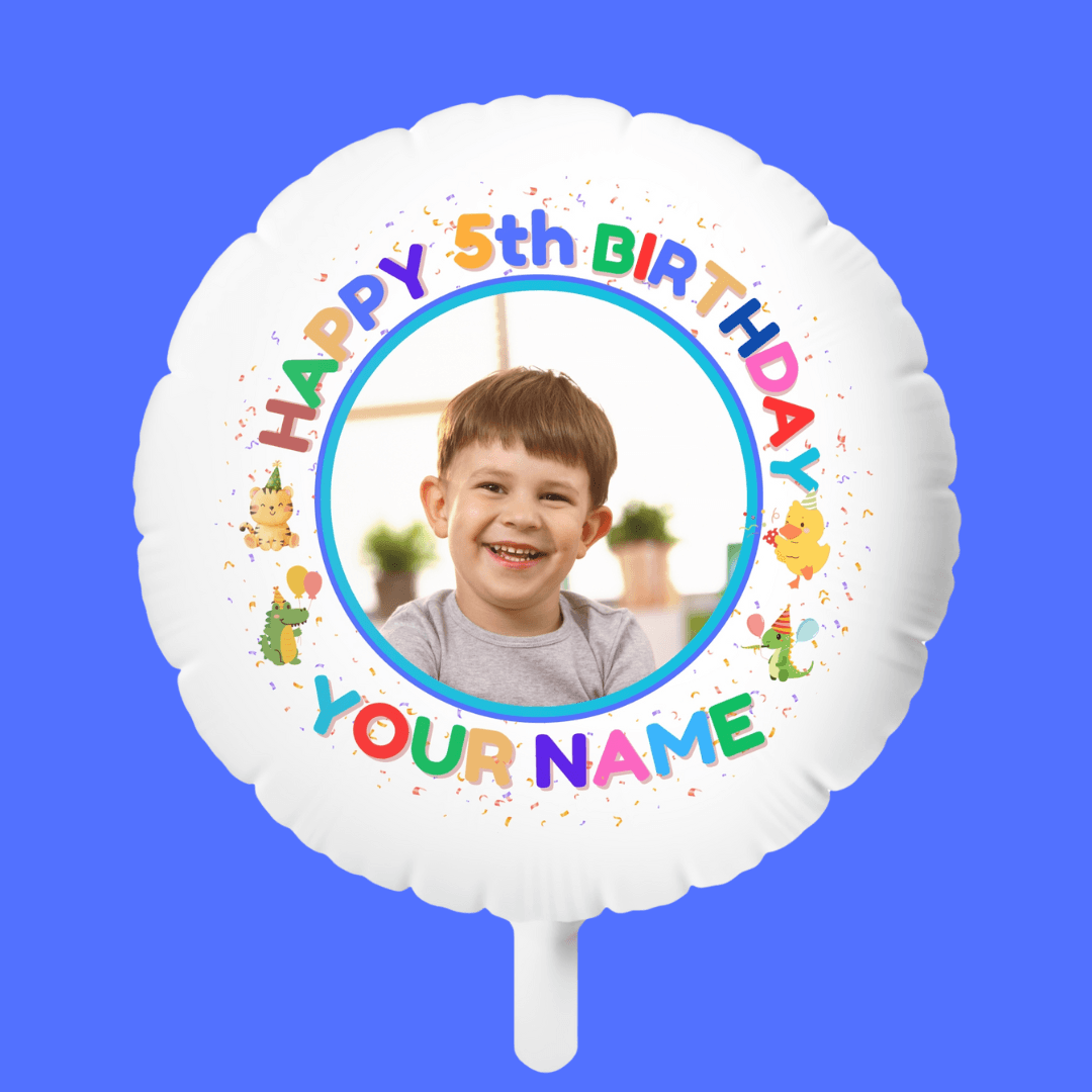 Personalized Mylar Birthday Balloon with Photo, Name & Age – | Inspire ...