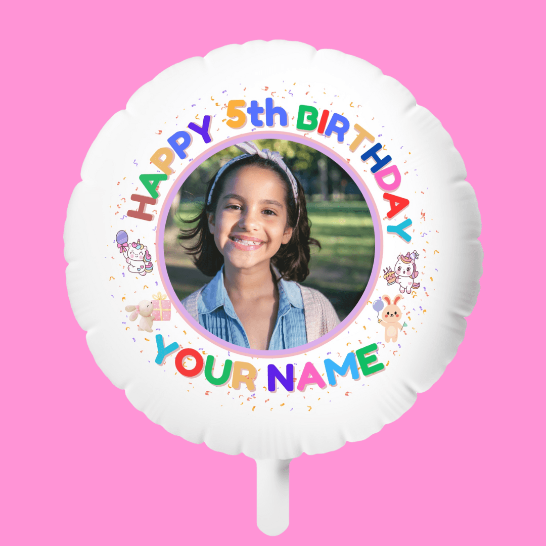 Custom Mylar Birthday Balloon with Photo Name & Age | Inspire Uplift