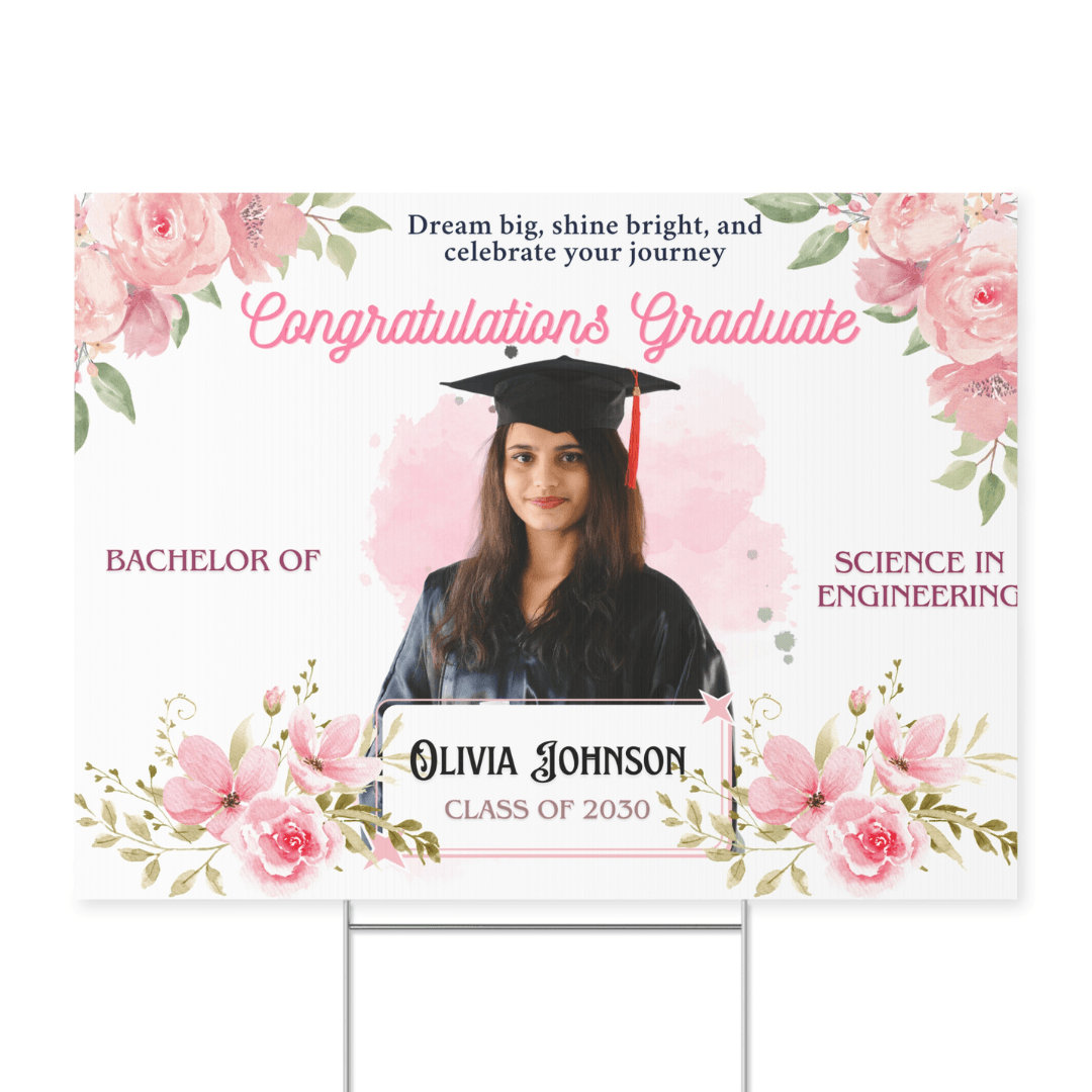 Personalized Graduation Yard Sign with Picture – Custom Cong | Inspire ...